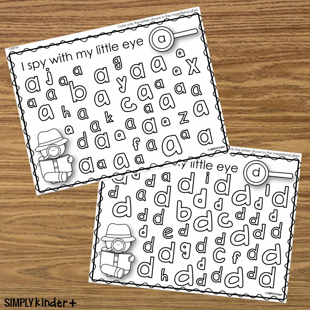 I Spy Activities- Lowercase Letters - Simply Kinder + Printable Membership