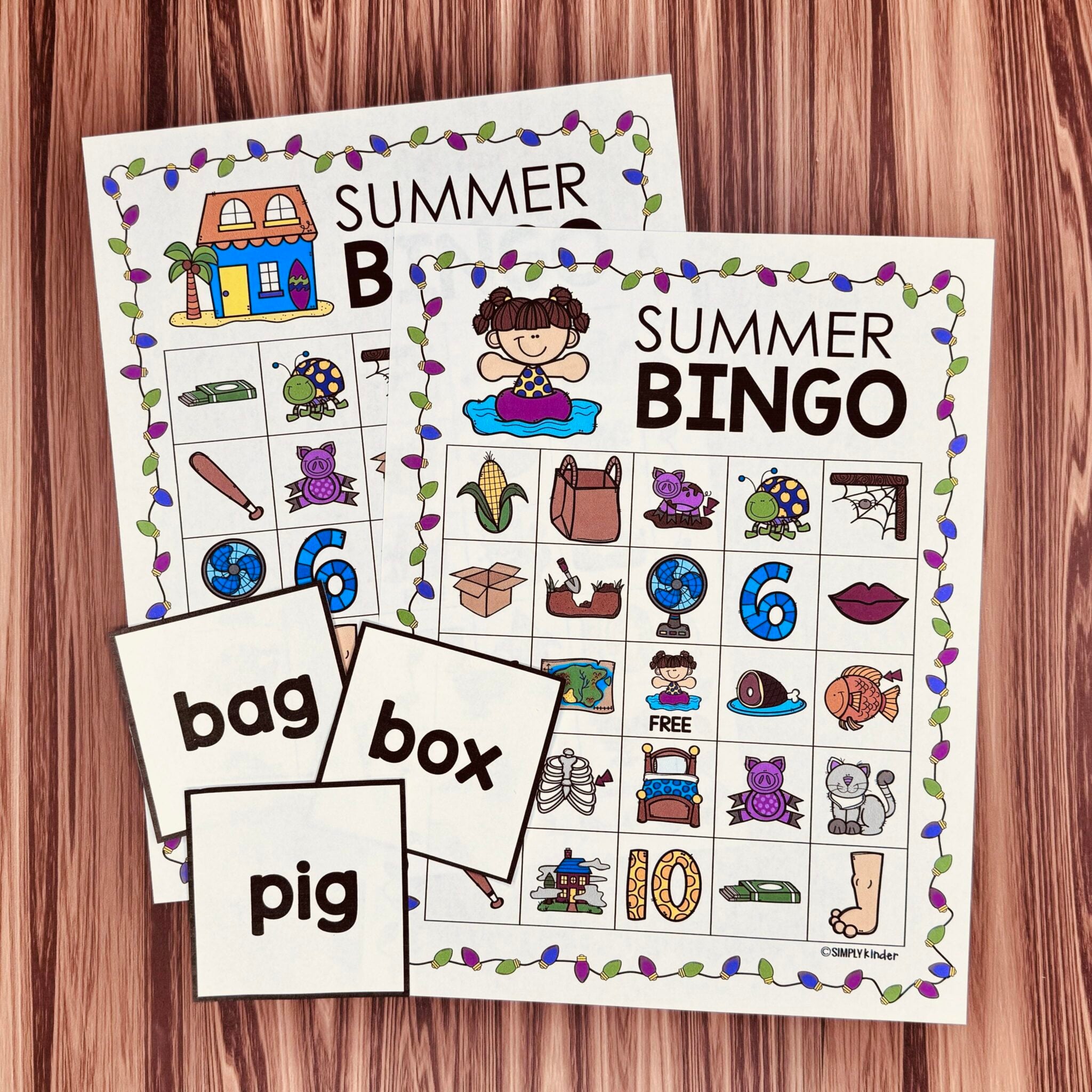 Summer CVC Phonics BINGO - Simply Kinder + Printable Membership