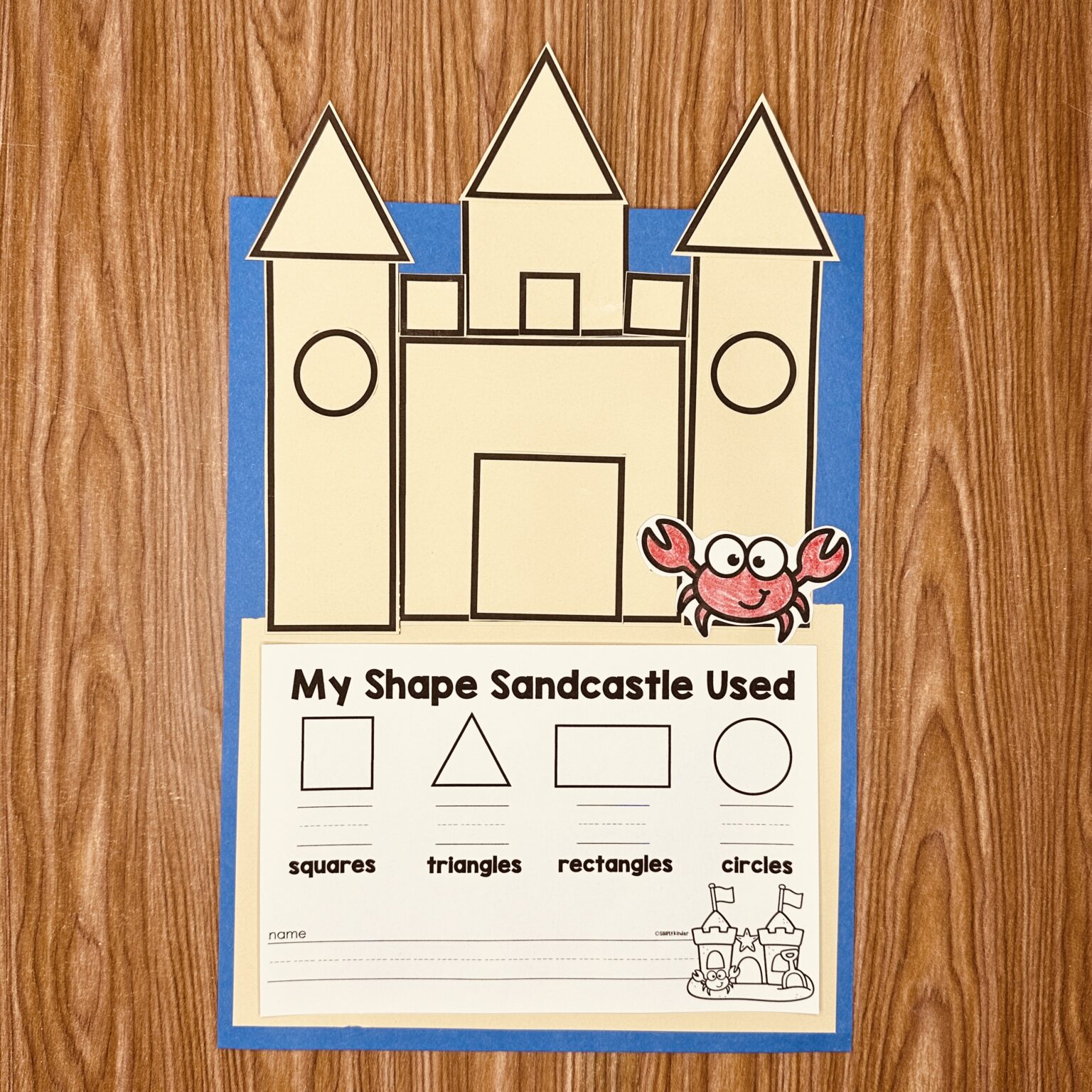 Beach Day Shape Craft Activity - Simply Kinder + Printable Membership