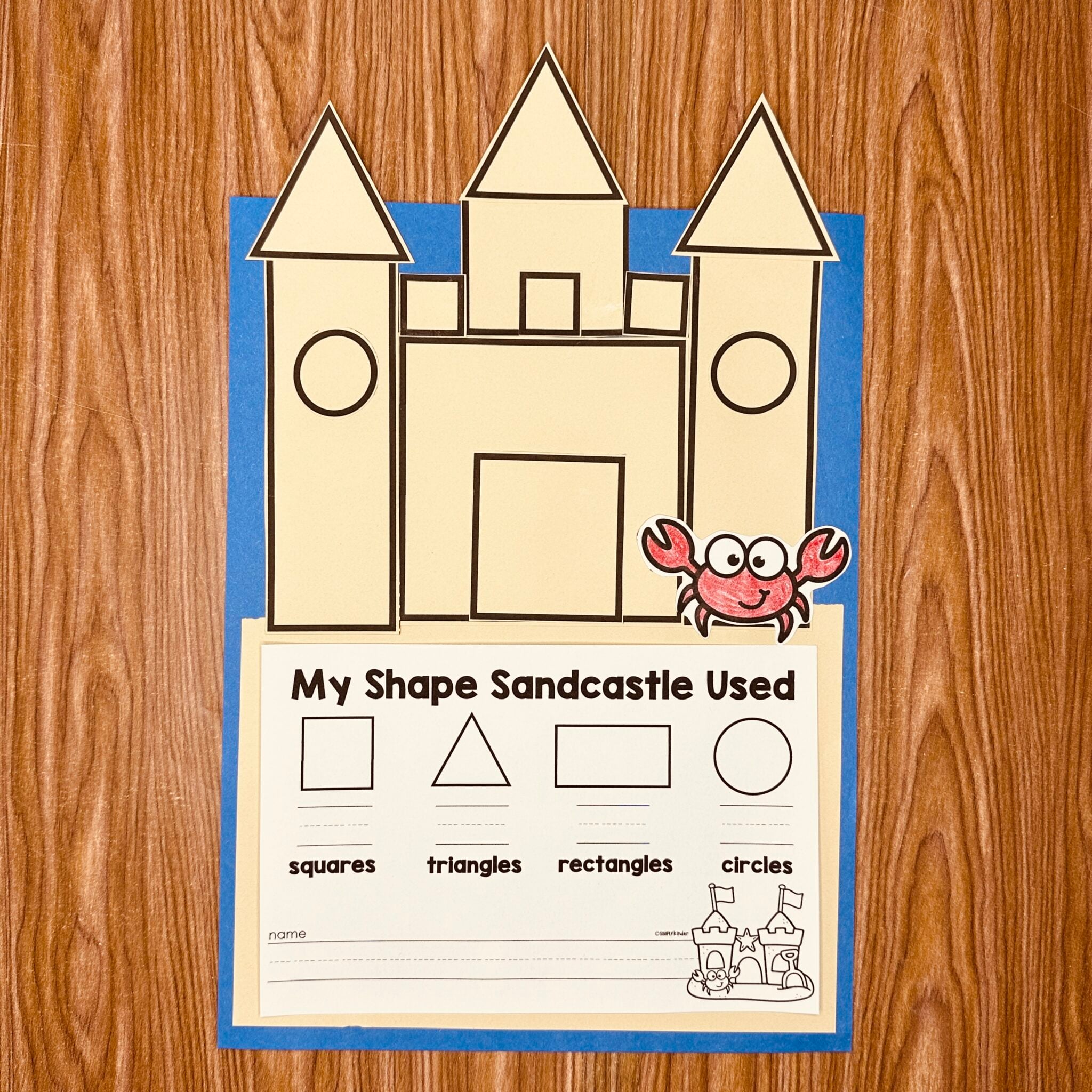 Beach Day Shape Craft Activity - Simply Kinder + Printable Membership