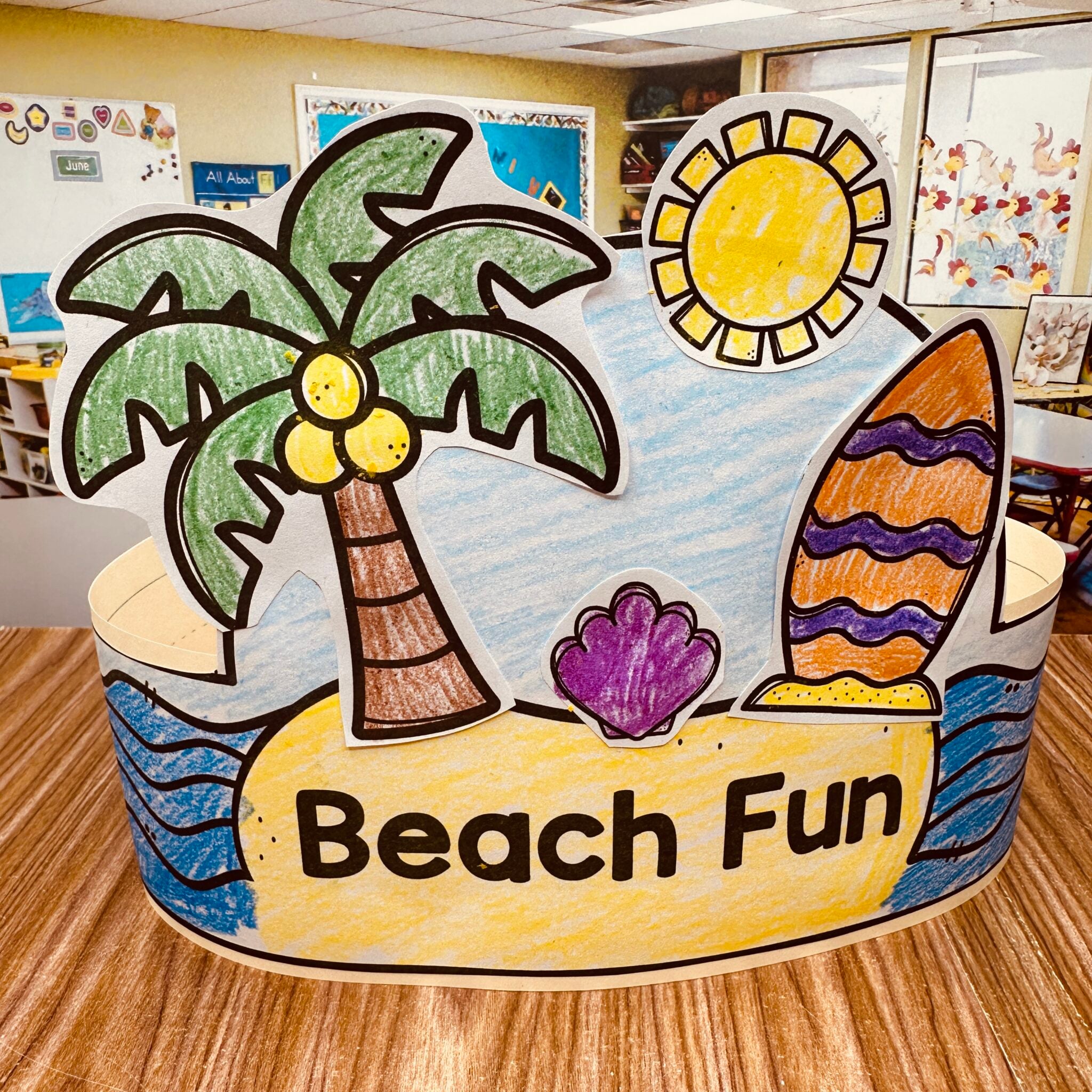 Beach Day Craft Hats - Simply Kinder + Printable Membership