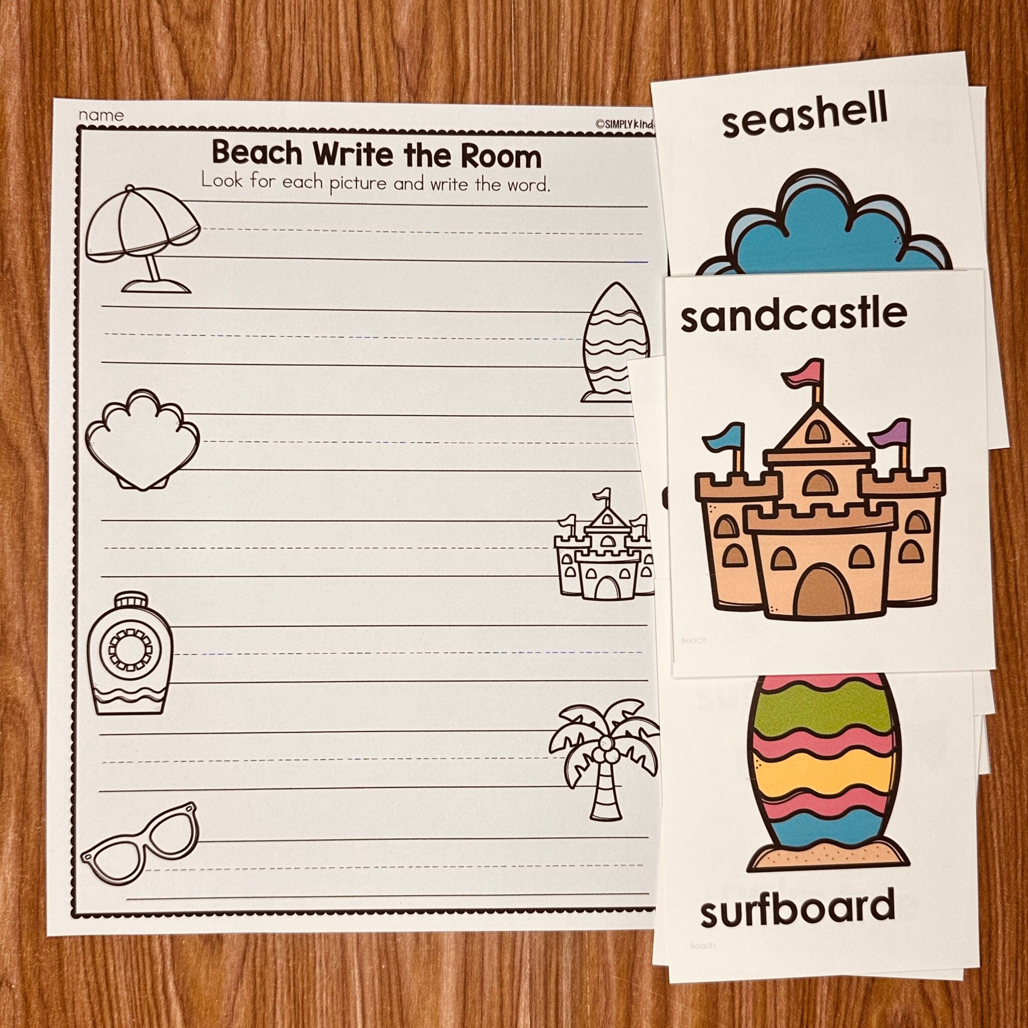 Beach Day Vocabulary Activities - Simply Kinder + Printable Membership