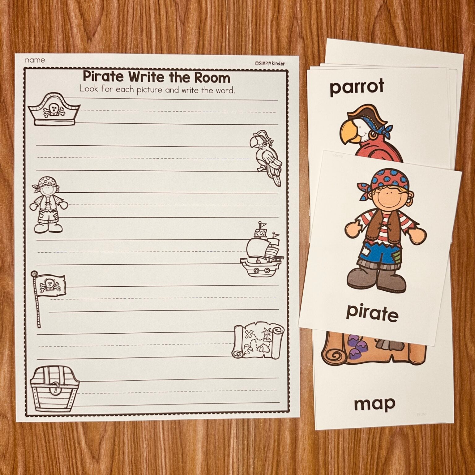 Pirate Day Vocabulary Activities - Simply Kinder + Printable Membership