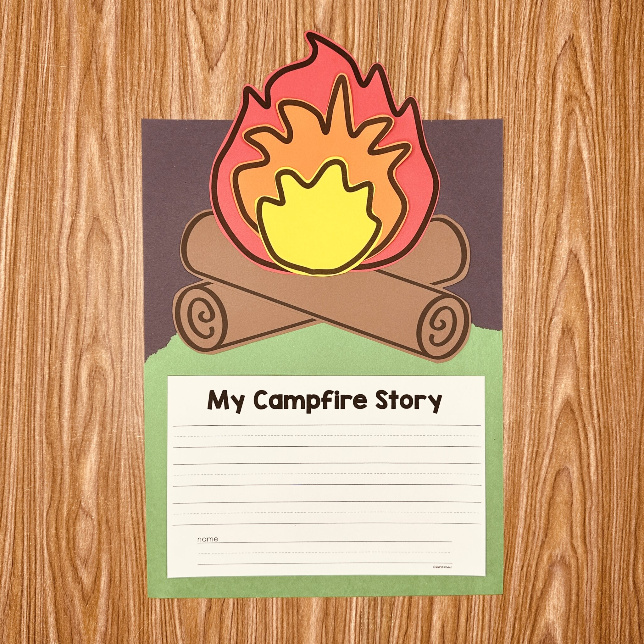 Camping Day Campfire Craft & Story Writing - Simply Kinder + Printable ...