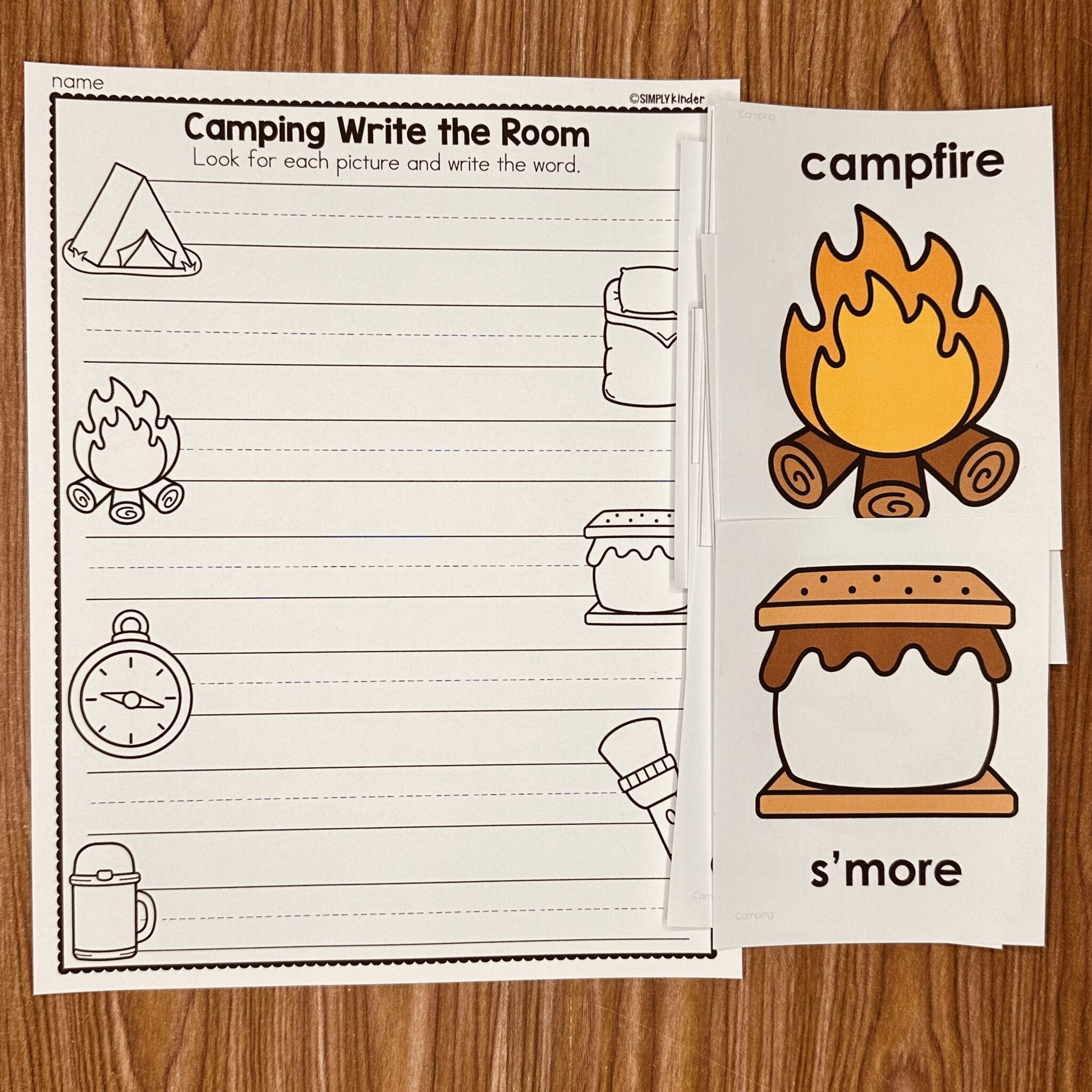 Camping Day Vocabulary Activities - Simply Kinder + Printable Membership