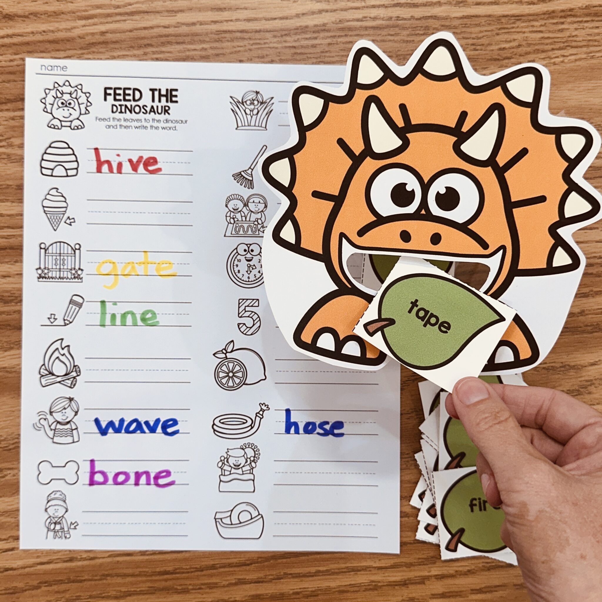 Dinosaur Day Feed the Dinosaur CVCe Center - Simply Kinder + Printable ...