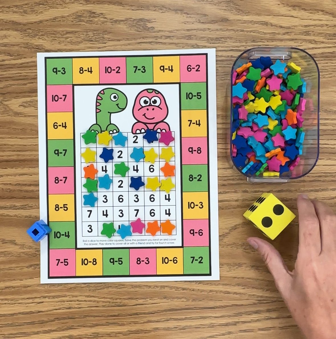 Dinosaur Day Subtraction Center - Simply Kinder + Printable Membership