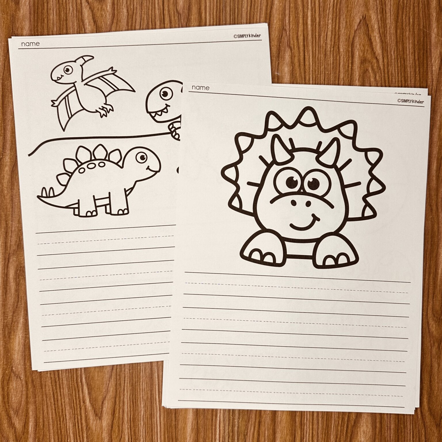 Dinosaur Day Writing Worksheets - Simply Kinder + Printable Membership