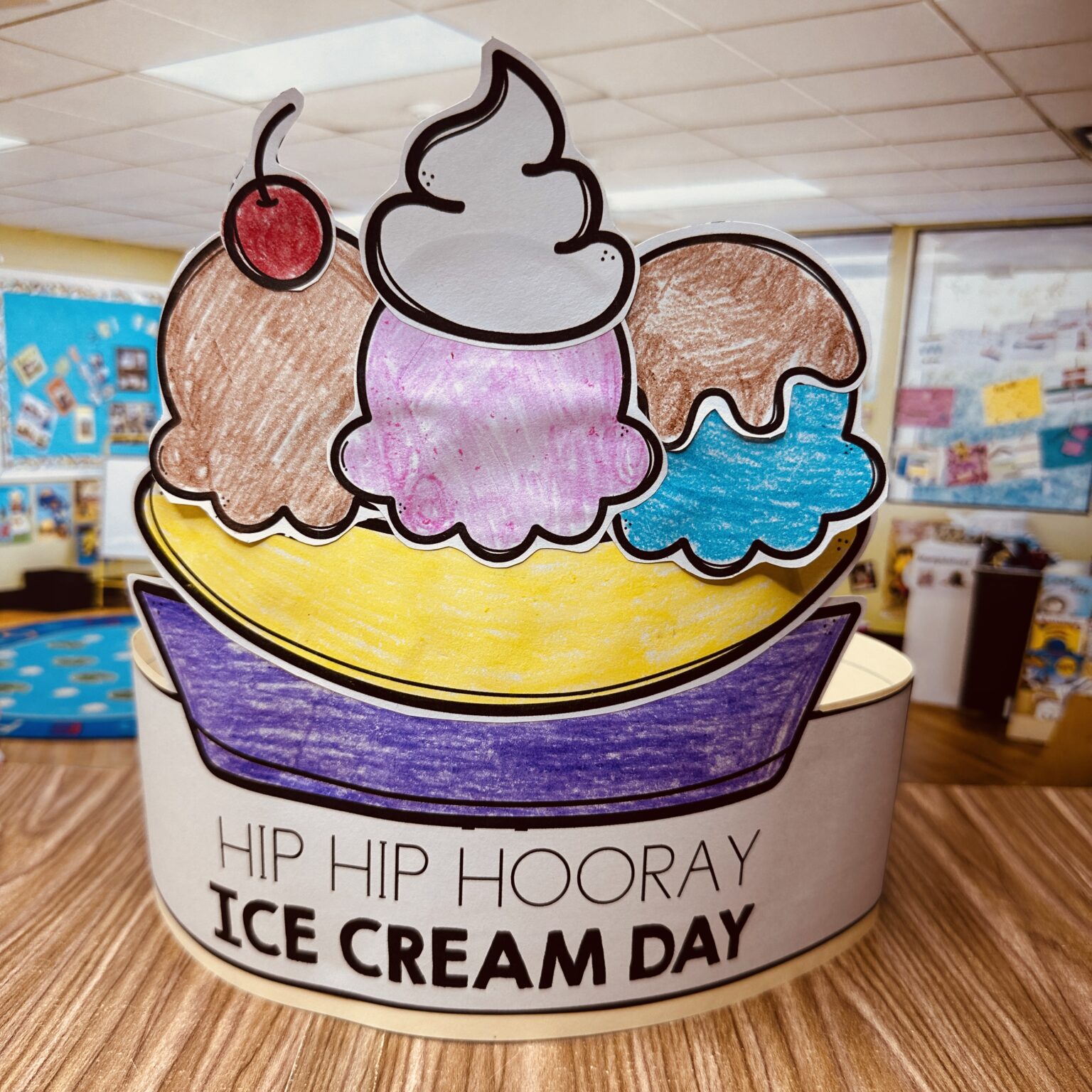Ice Cream Day Hat - Simply Kinder + Printable Membership