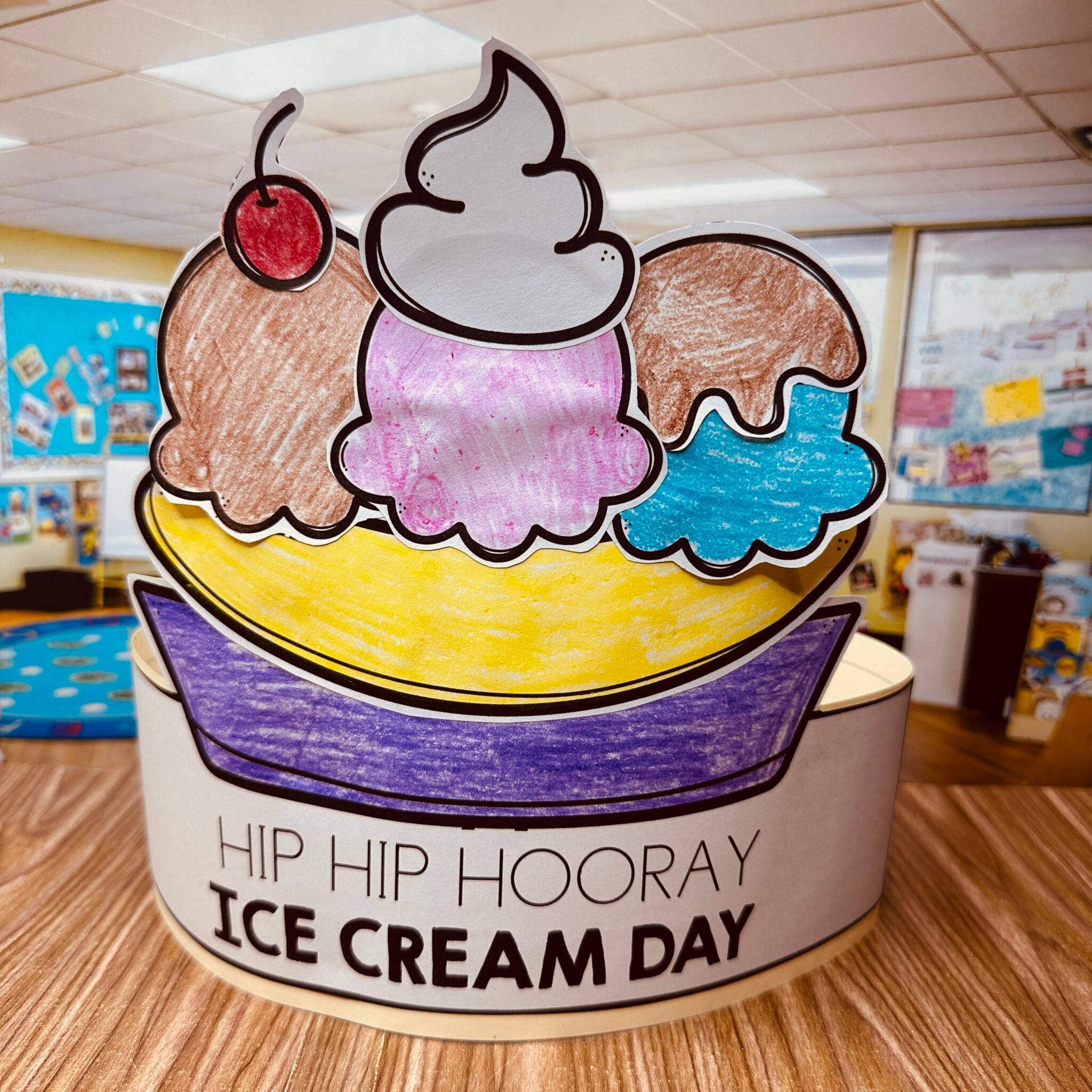Ice Cream Day Hat - Simply Kinder + Printable Membership