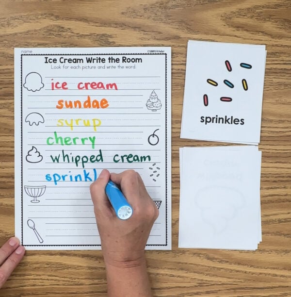 Ice Cream Day Vocabulary Activities - Simply Kinder + Printable Membership