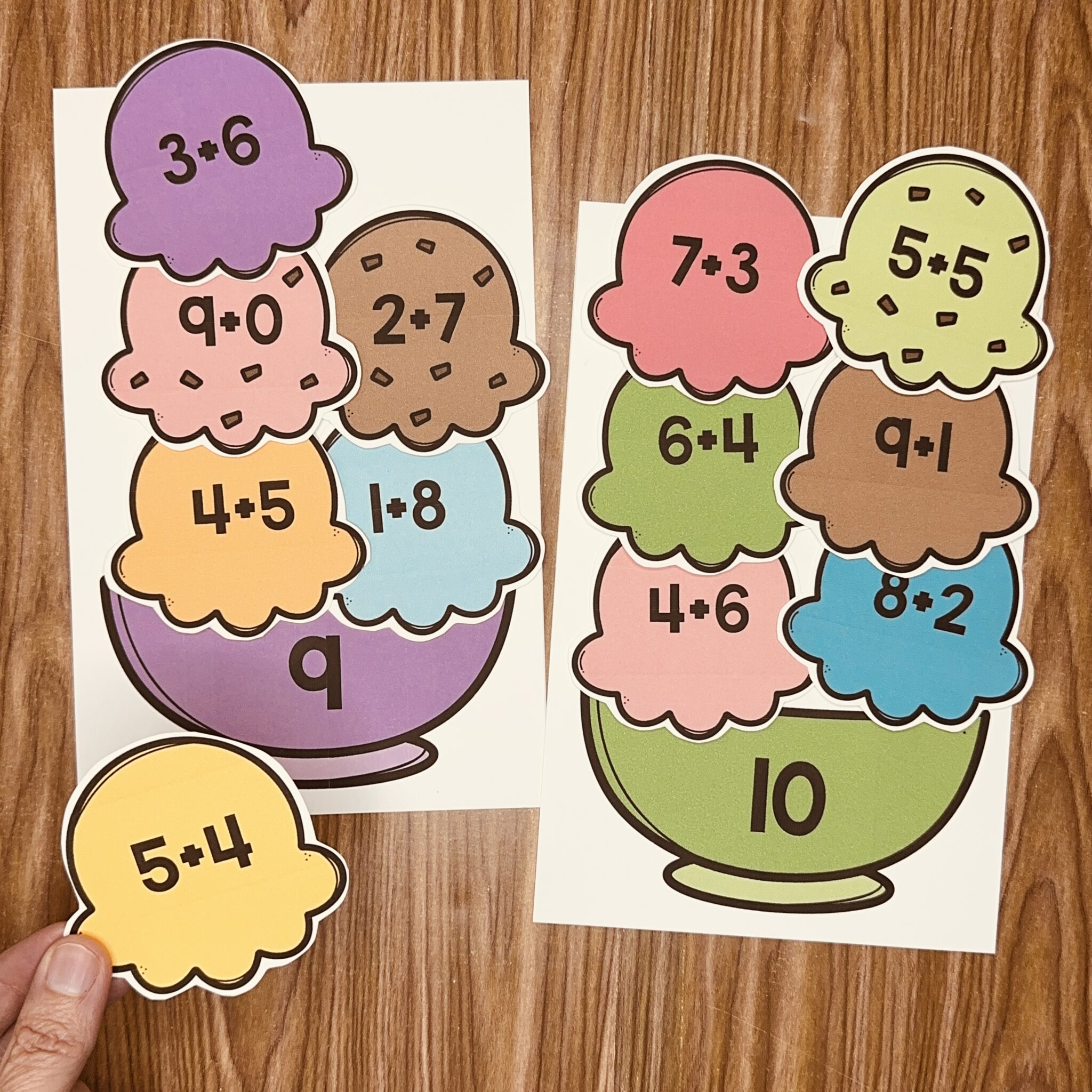 Ice Cream Sundae Addition Center - Simply Kinder + Printable Membership