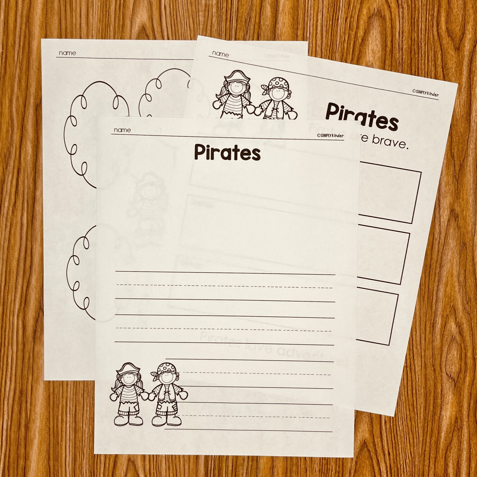 Pirate Day Writing Activities - Simply Kinder + Printable Membership