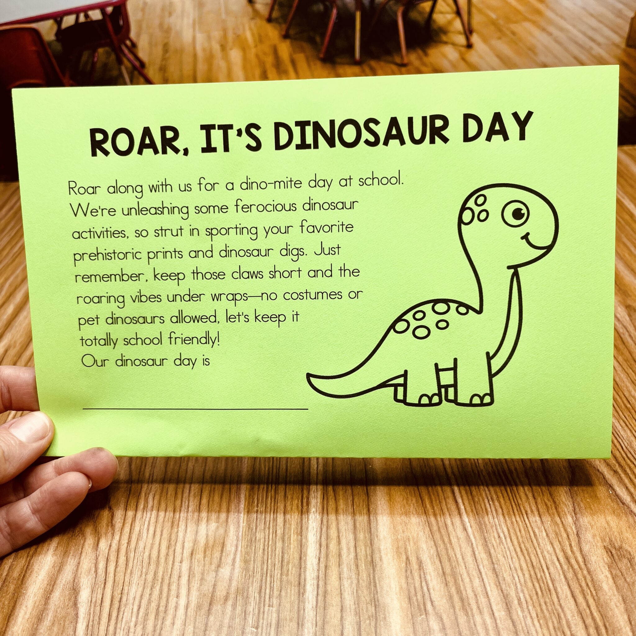 Dinosaur Day Editable Flyer - Simply Kinder + Printable Membership