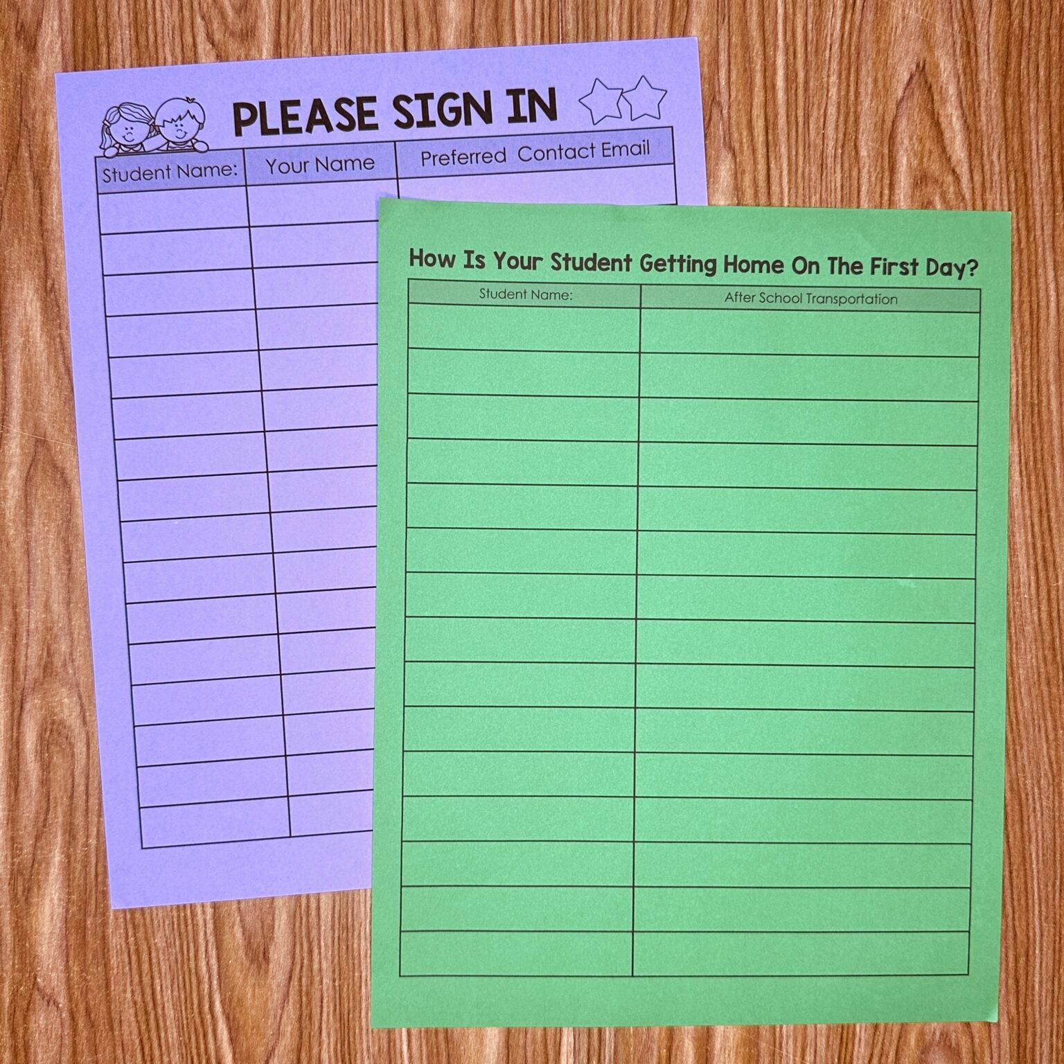 Sign In Sheets for Meet the Teacher - Simply Kinder + Printable Membership