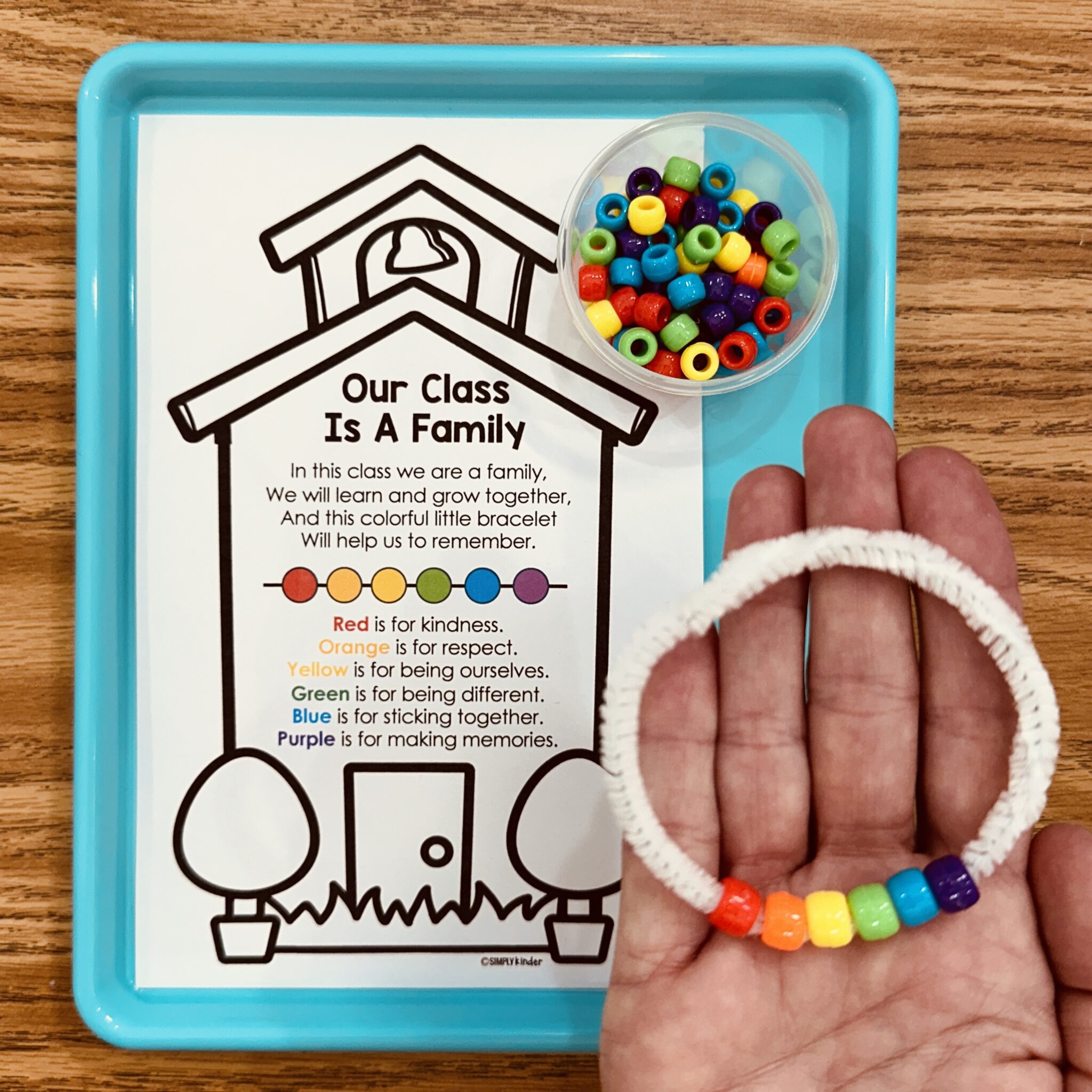 Our Class Is A Family Bracelet and Book - Simply Kinder + Printable ...
