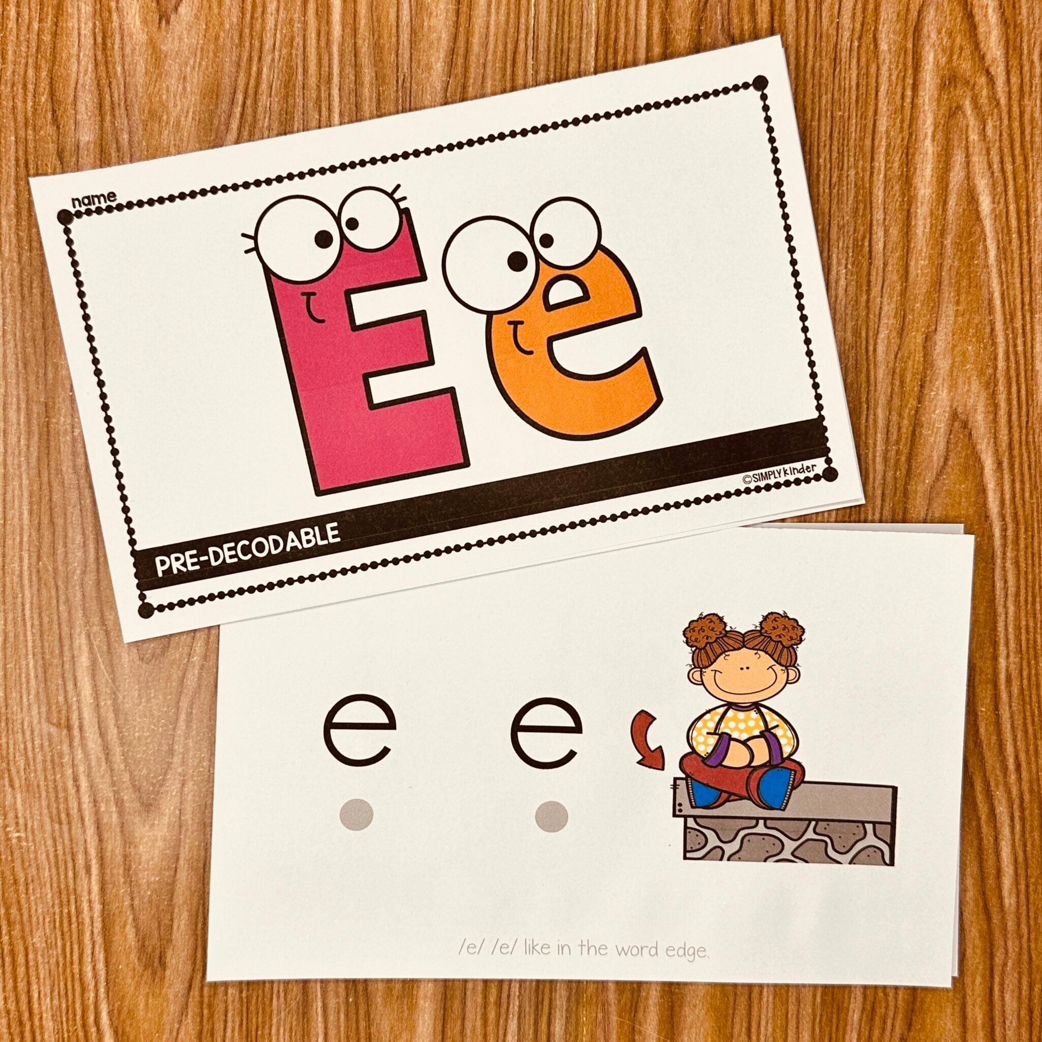 Letter E Pre-Reader - Simply Kinder + Printable Membership