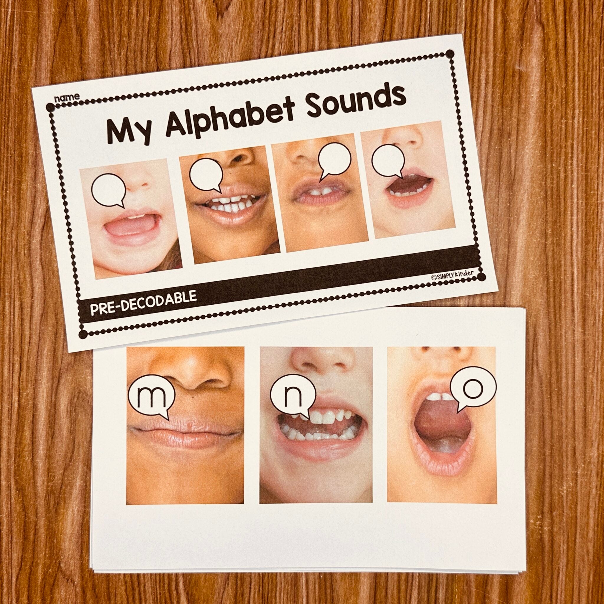 Alphabet Mouth Photos Pre-Reader - Simply Kinder + Printable Membership