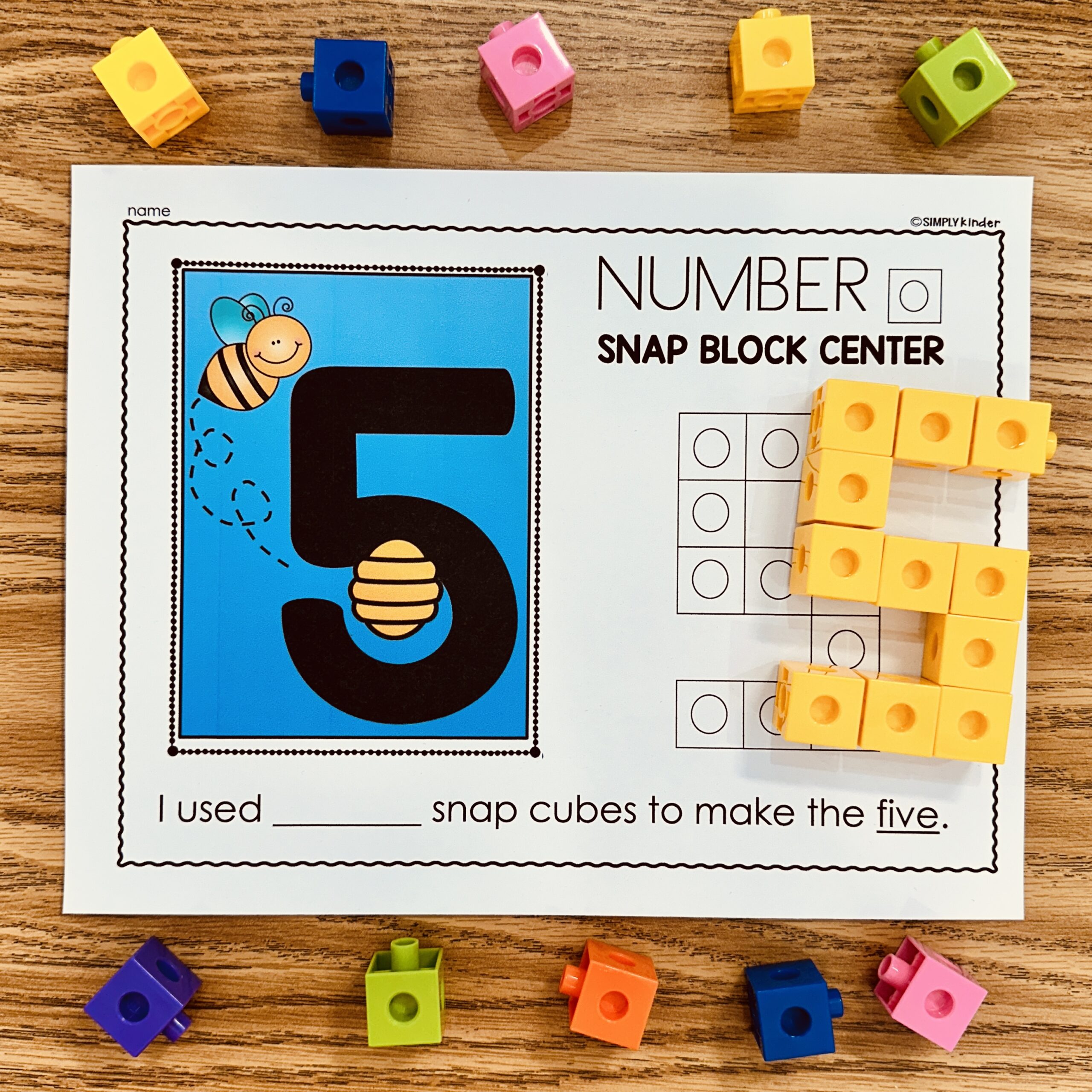 Number Poem Snap Cube Counting Center - Simply Kinder + Printable ...