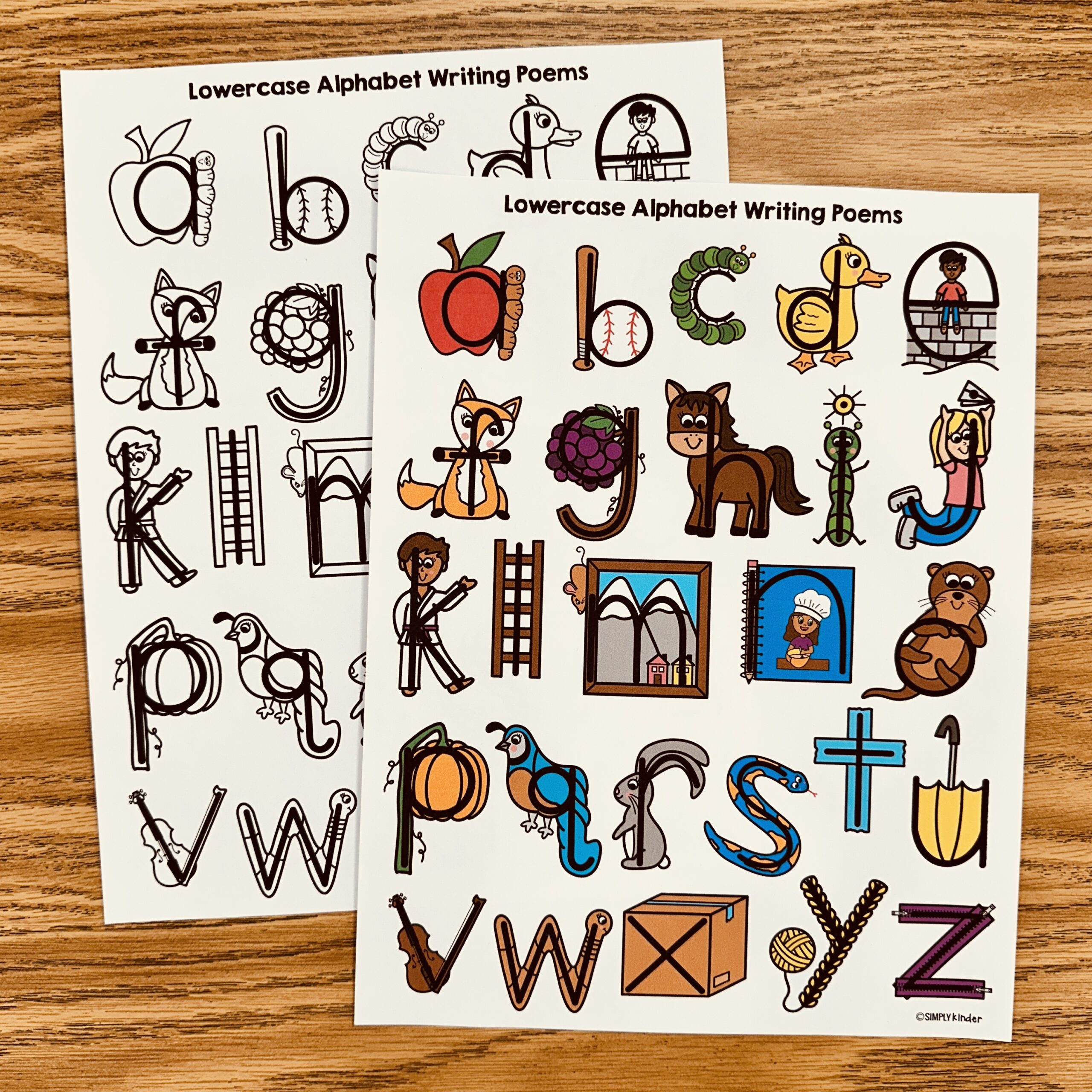 Lowercase Alphabet Formation Poems Reference Printables - Simply Kinder ...