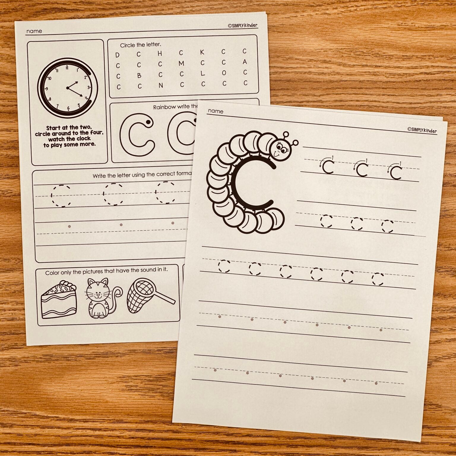 Letter C Tracing Worksheets with Alphabet Poems for Letter Formation ...
