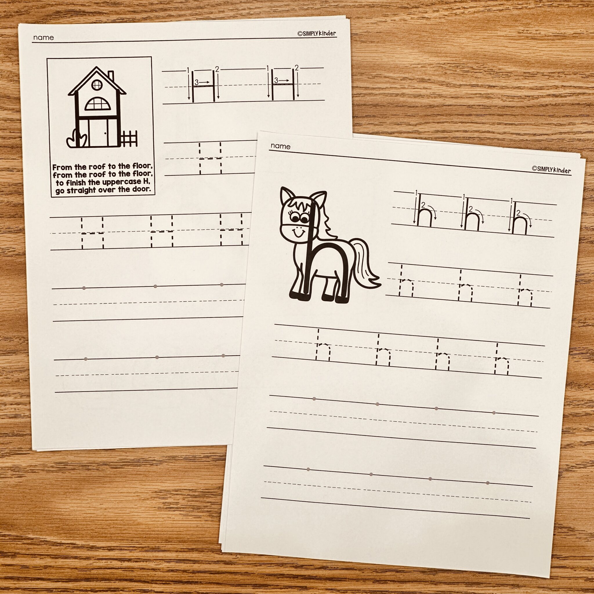 Letter H Tracing Worksheets with Alphabet Poems for Letter Formation ...