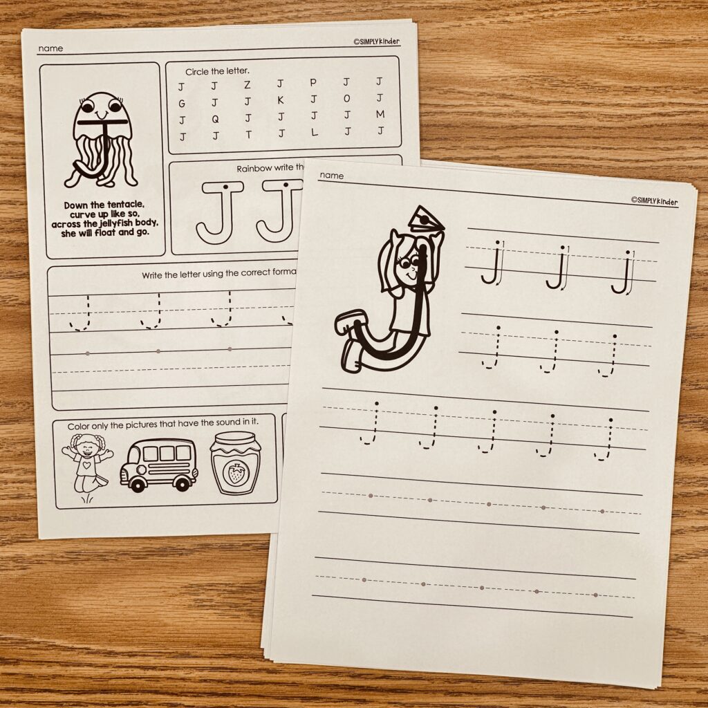 Letter J Tracing Worksheets with Alphabet Poems for Letter Formation ...