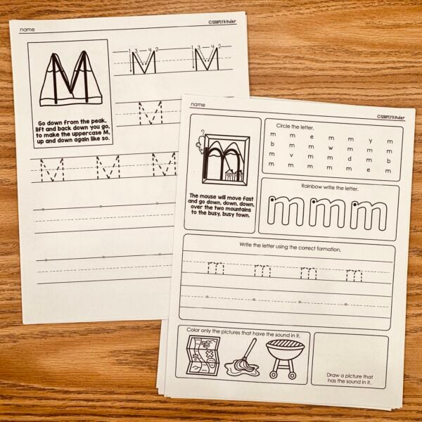 Letter M Tracing Worksheets with Alphabet Poems for Letter Formation ...
