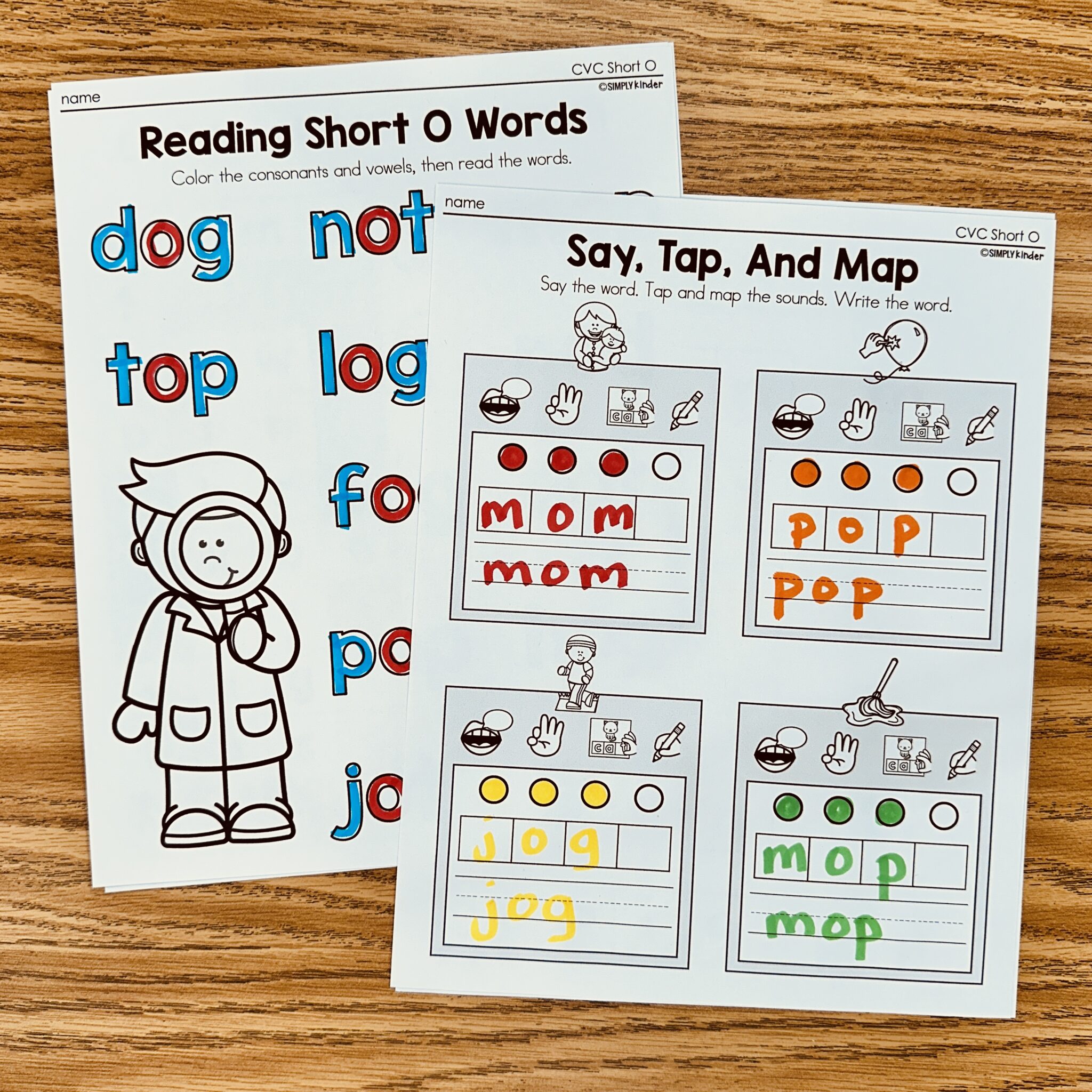 CVC Short O Worksheets - Simply Kinder + Printable Membership