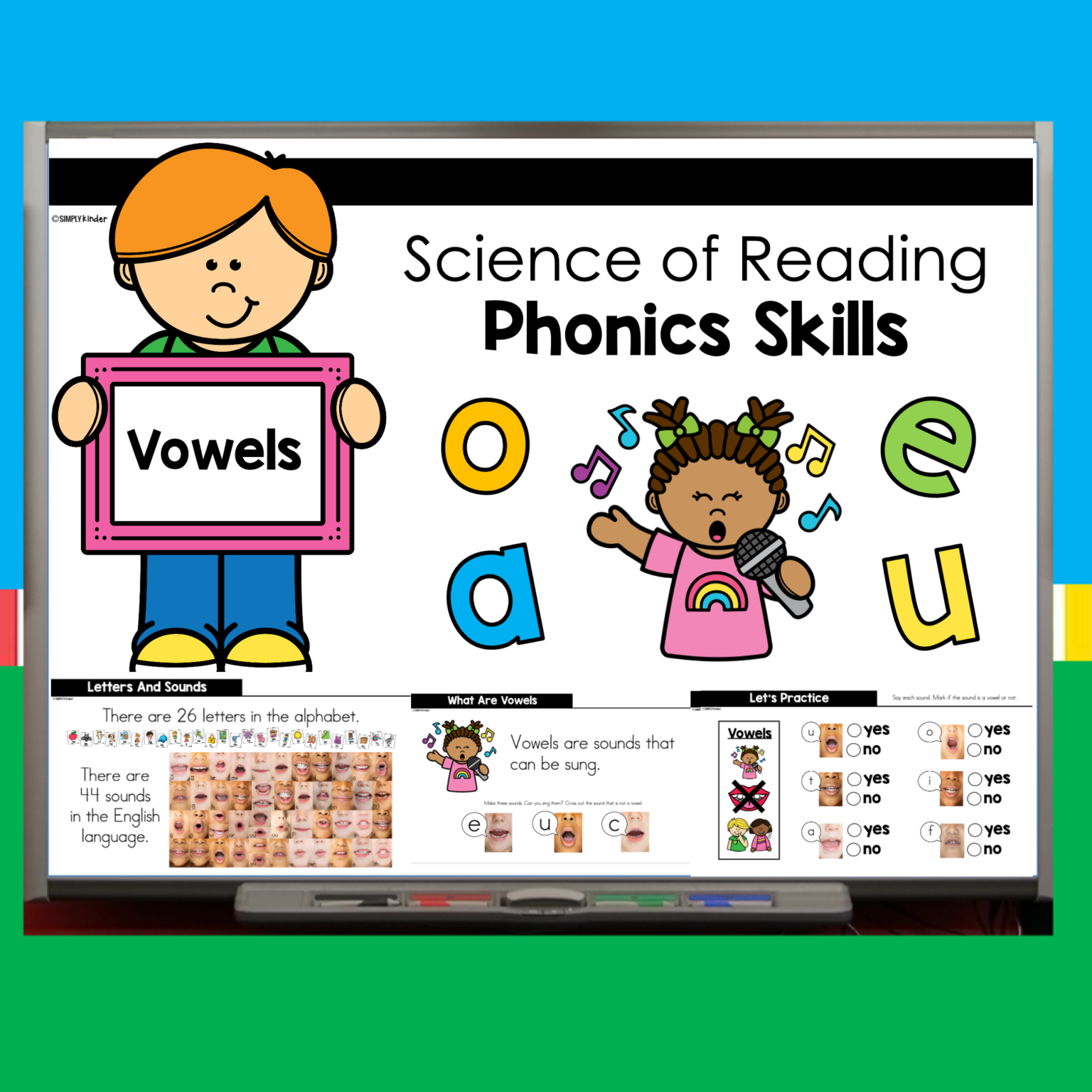 Consonants & Vowels Google Slides Teaching Slides - Simply Kinder Plus