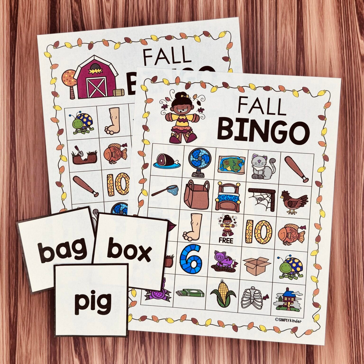Fall CVC Phonics BINGO - Simply Kinder + Printable Membership