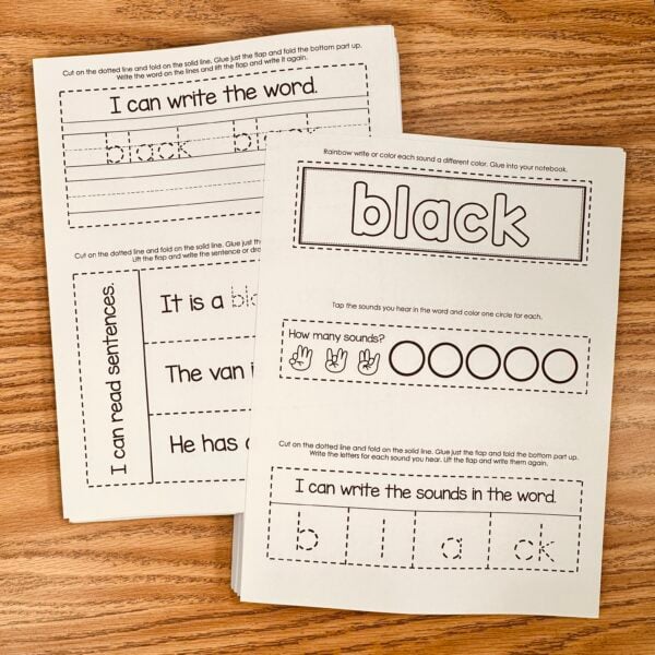 Black Sight Word Interactive Notebook - Dolch Primer - Simply Kinder ...