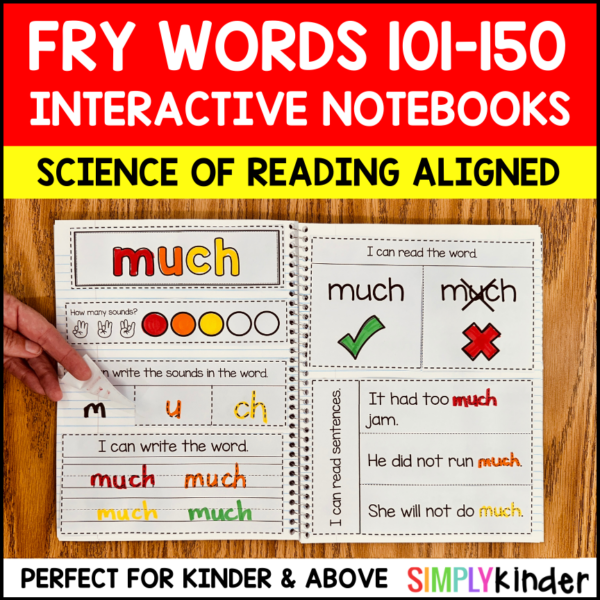 Fry Sight Words 101-150 Interactive Notebooks - Simply Kinder ...