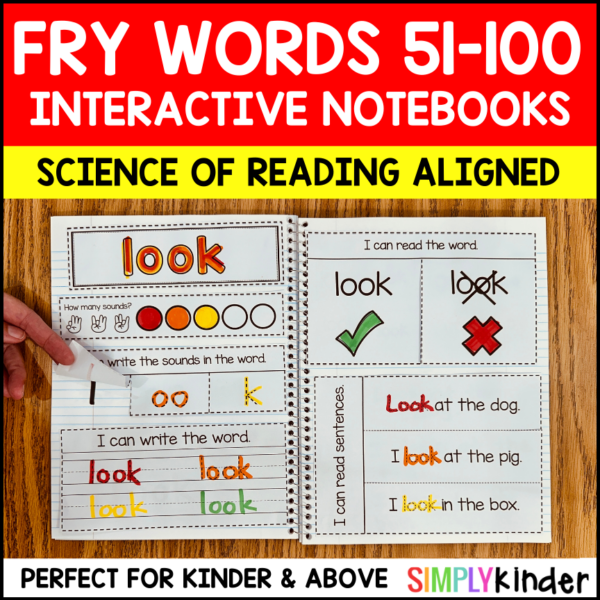Fry Sight Words 51-100 Interactive Notebooks - Simply Kinder ...