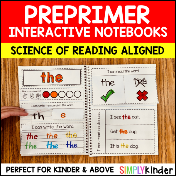 PrePrimer Sight Words Interactive Notebooks - Simply Kinder + Printable ...