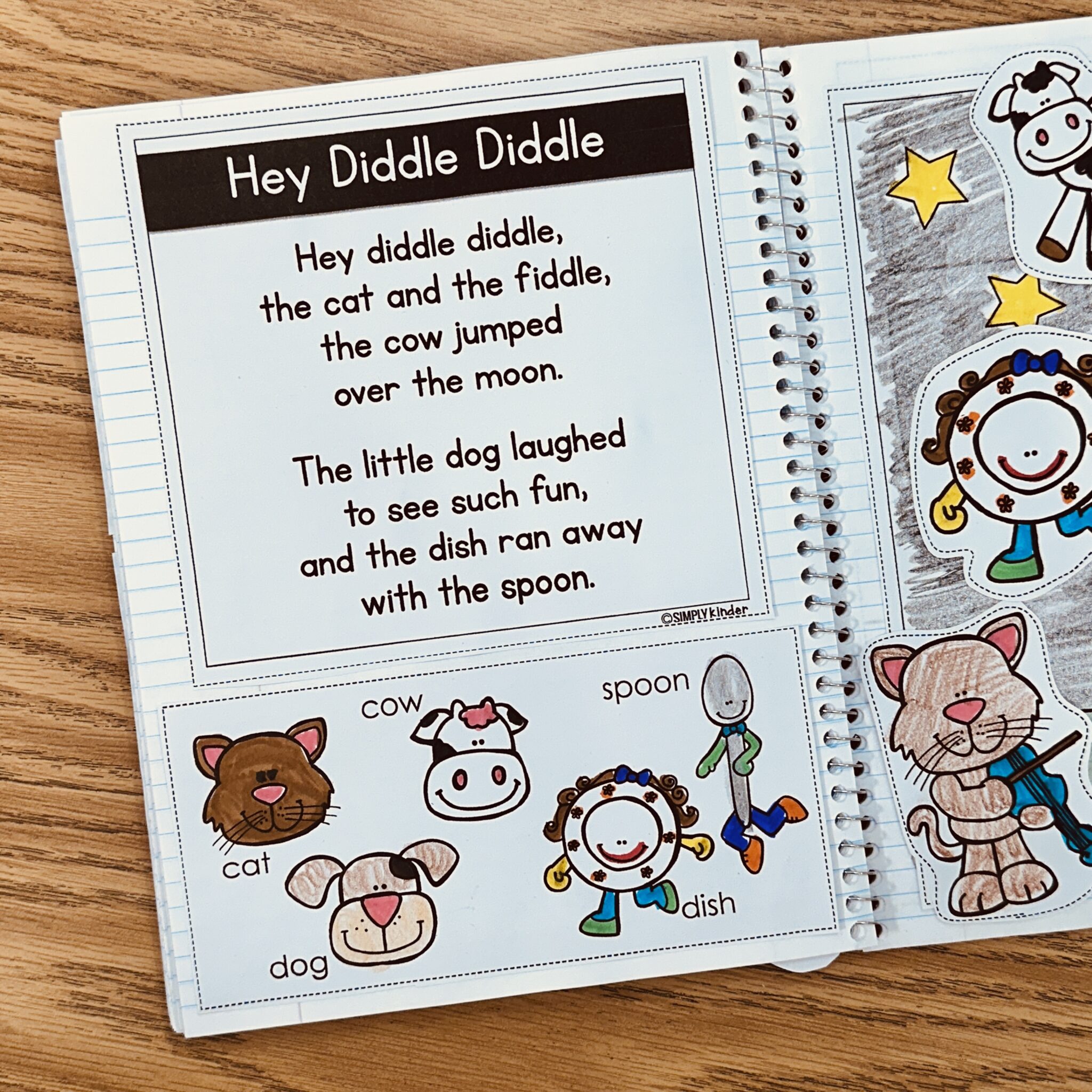 Hey Diddle Diddle Nursery Rhyme Interactive Notebook - Simply Kinder Plus