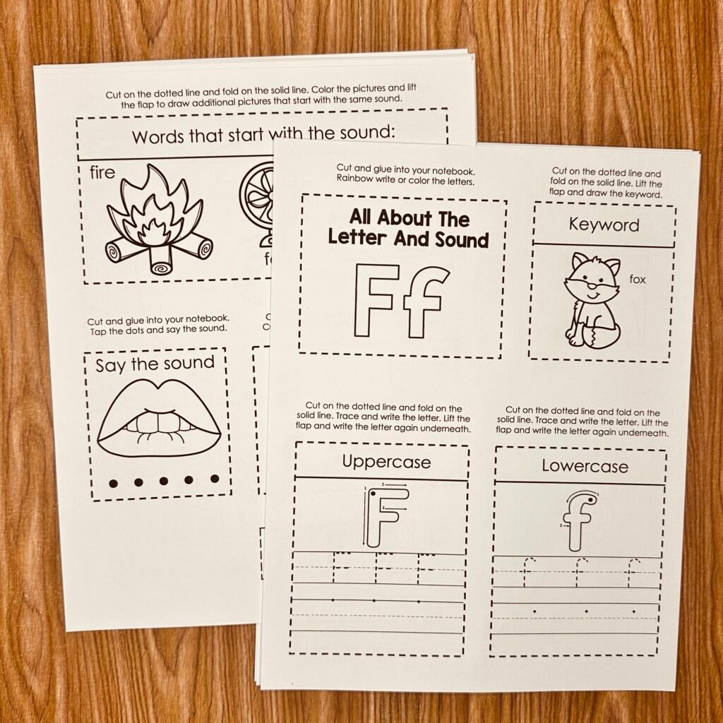 Letter F Alphabet Interactive Notebooks - Simply Kinder + Printable ...