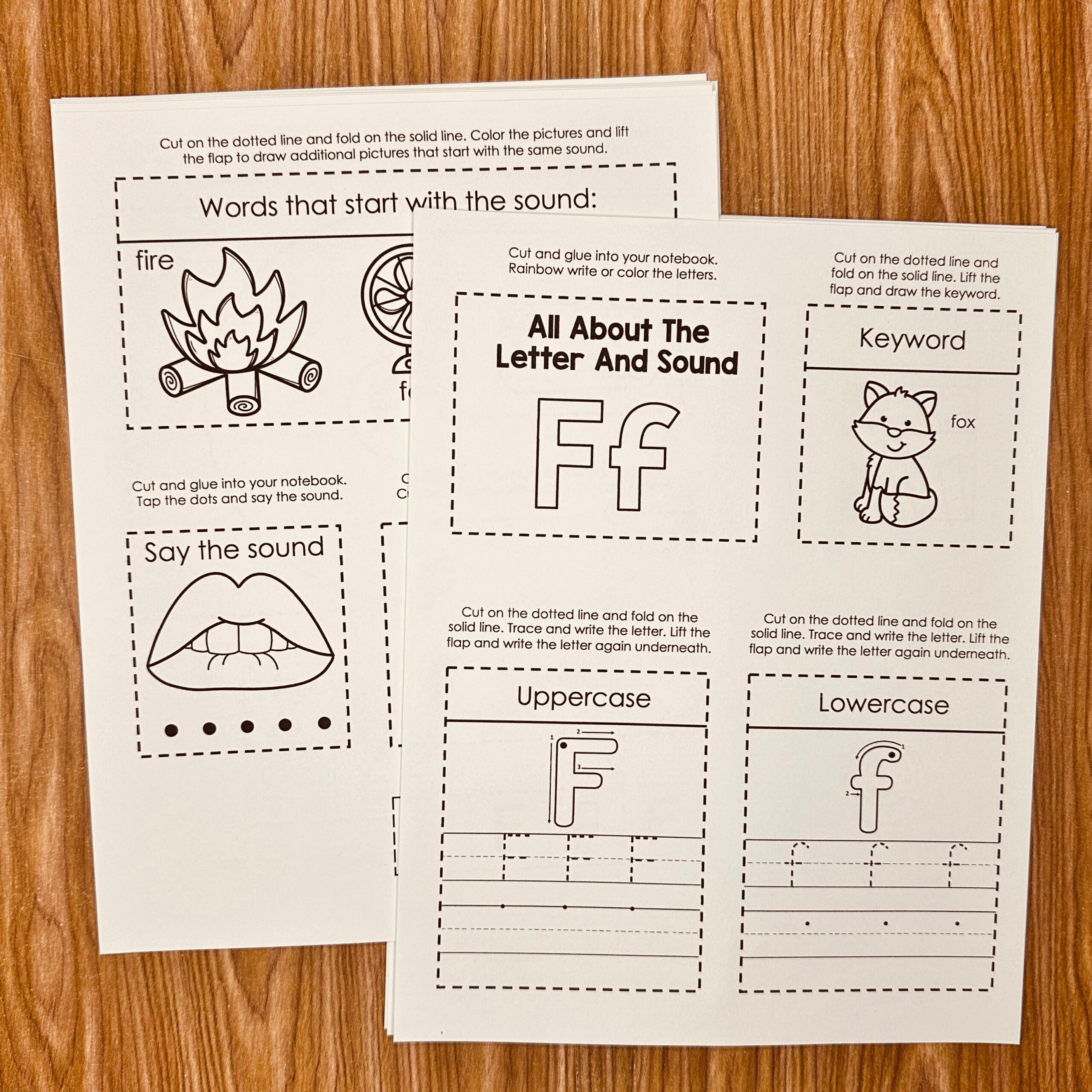 Letter F Alphabet Interactive Notebooks - Simply Kinder + Printable ...