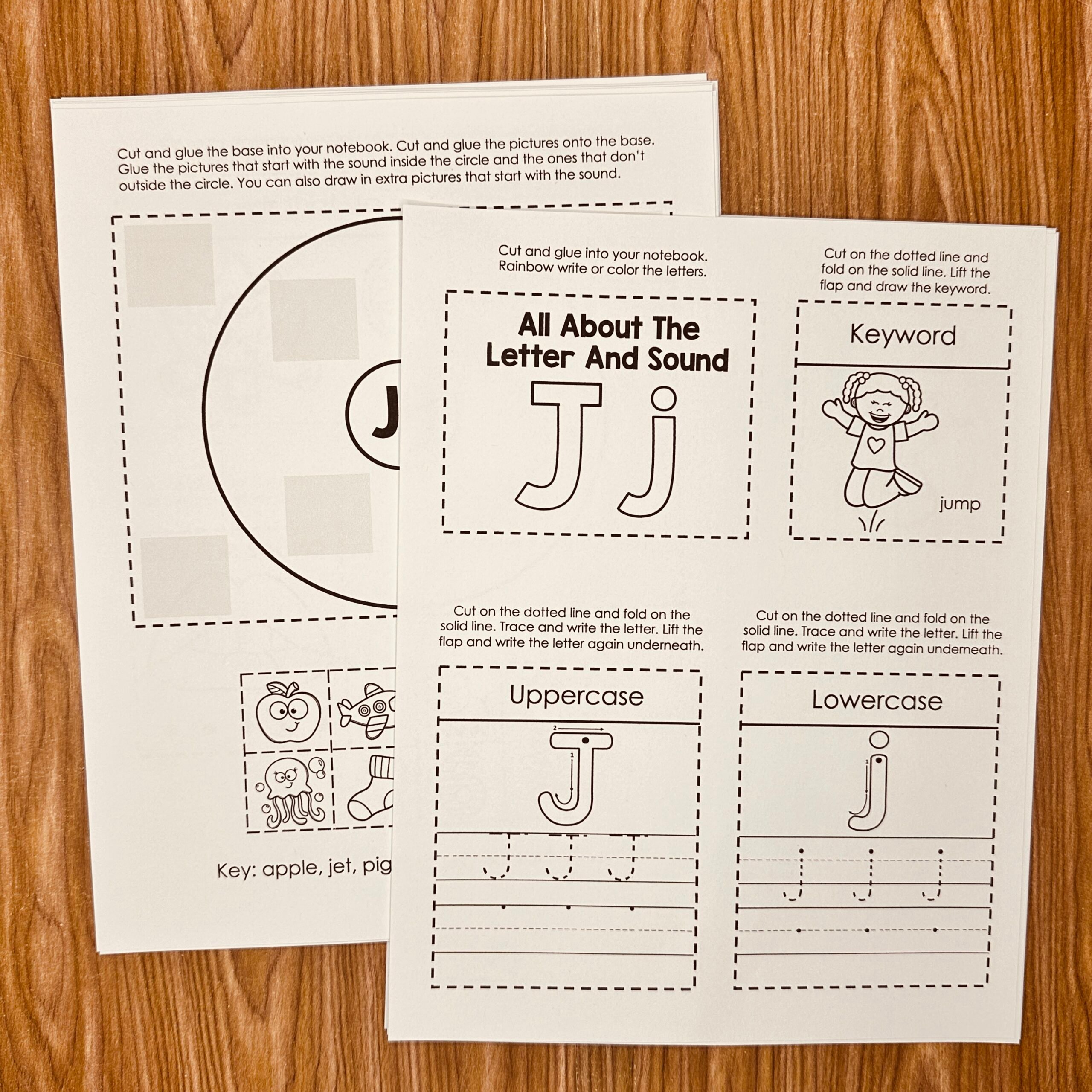 Letter J Alphabet Interactive Notebooks - Simply Kinder + Printable ...