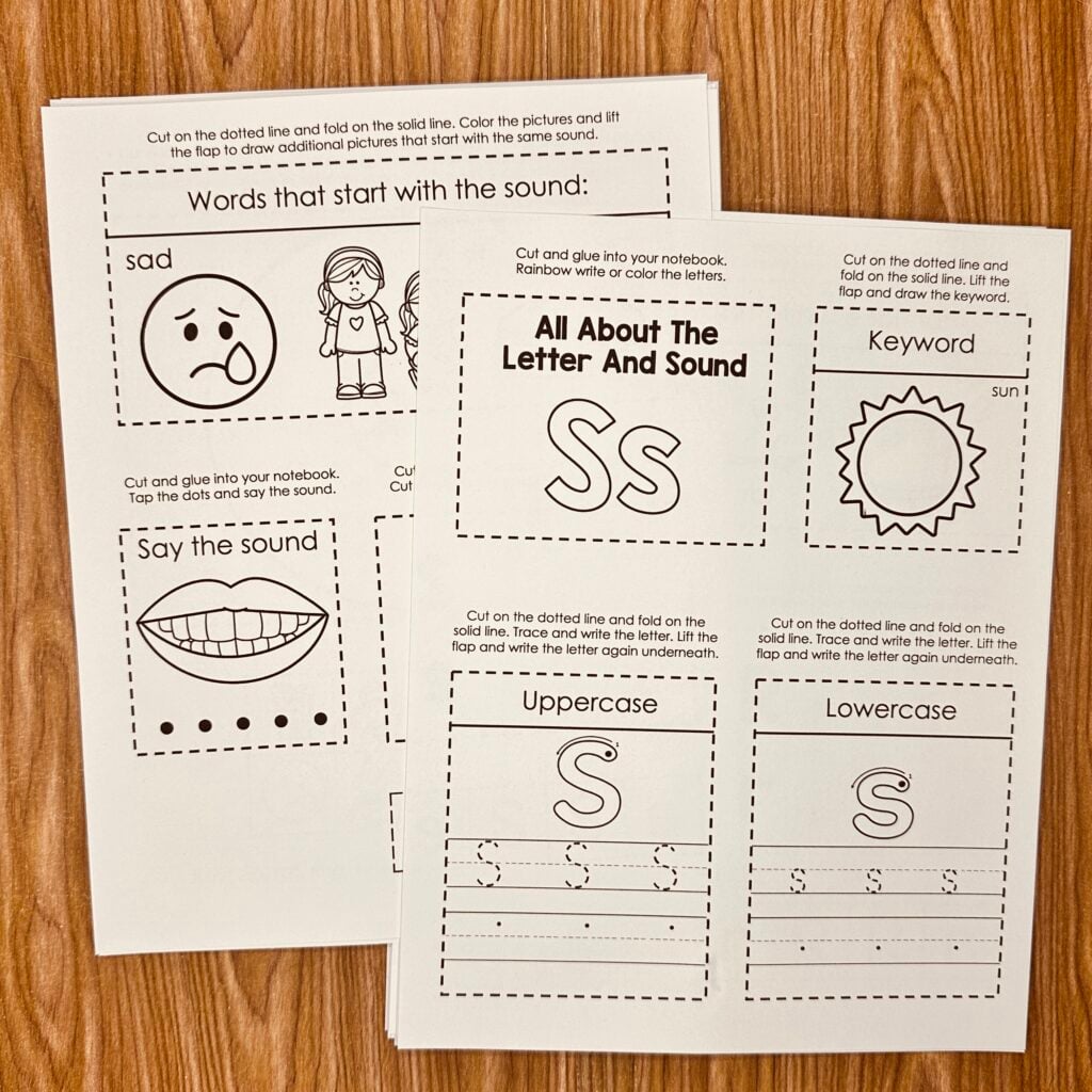 Letter S Alphabet Interactive Notebooks - Simply Kinder + Printable ...