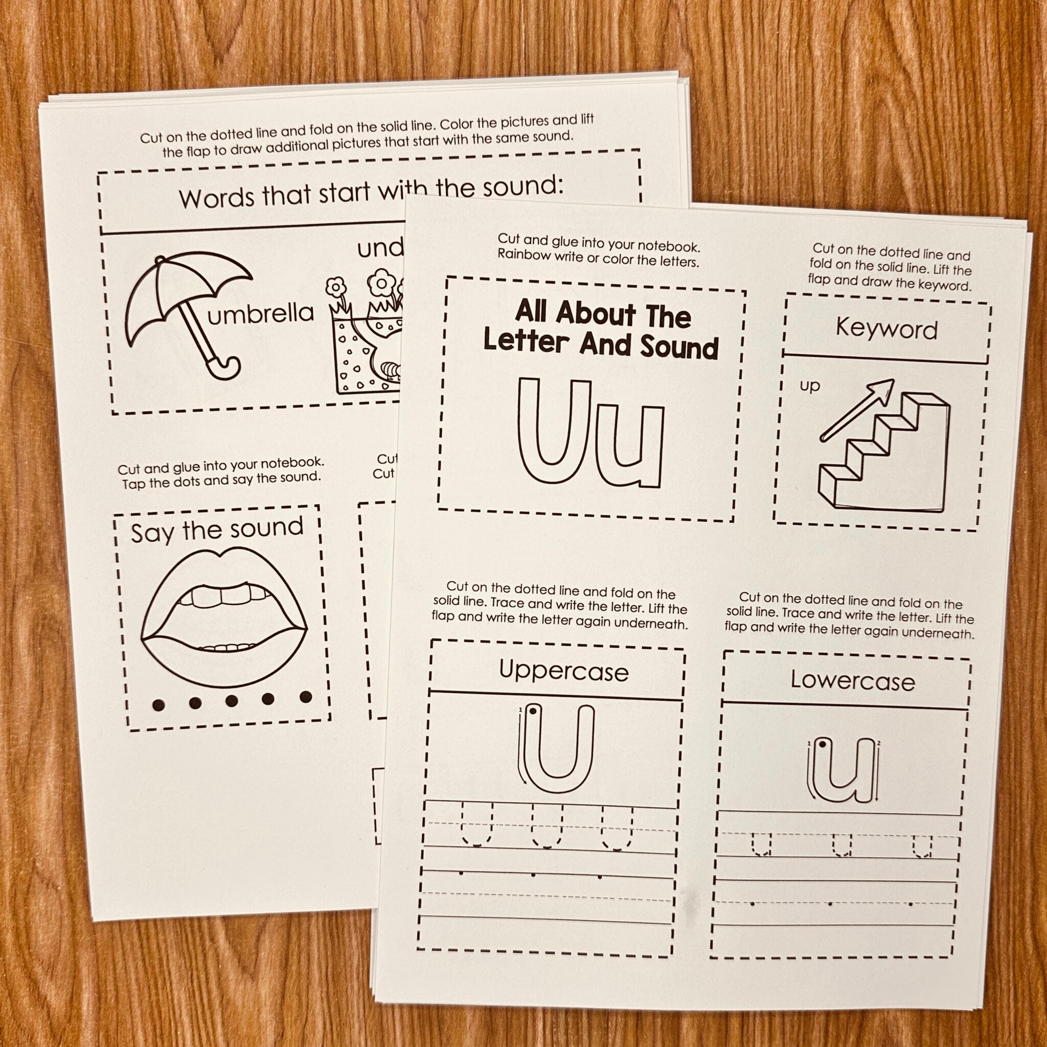 Letter U Alphabet Interactive Notebooks - Simply Kinder + Printable ...
