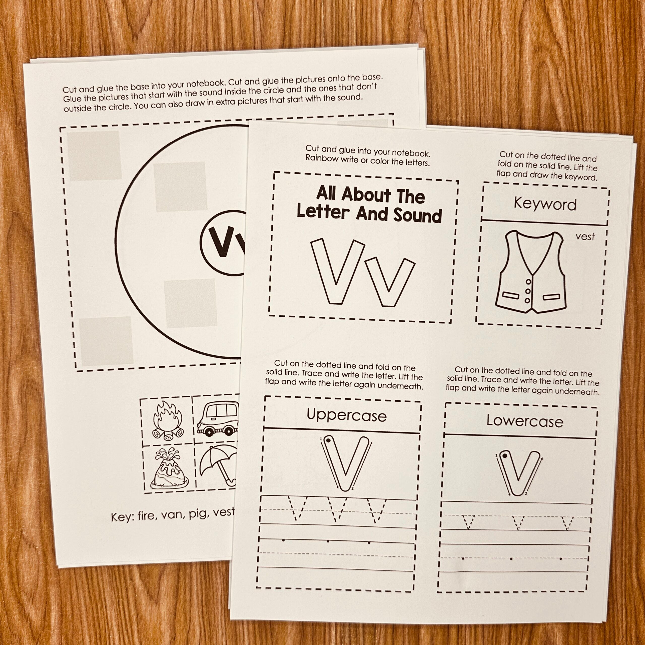 Letter V Alphabet Interactive Notebooks - Simply Kinder + Printable ...