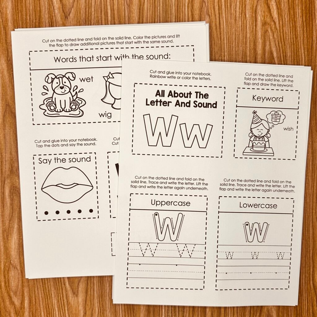 Letter W Alphabet Interactive Notebooks - Simply Kinder + Printable ...