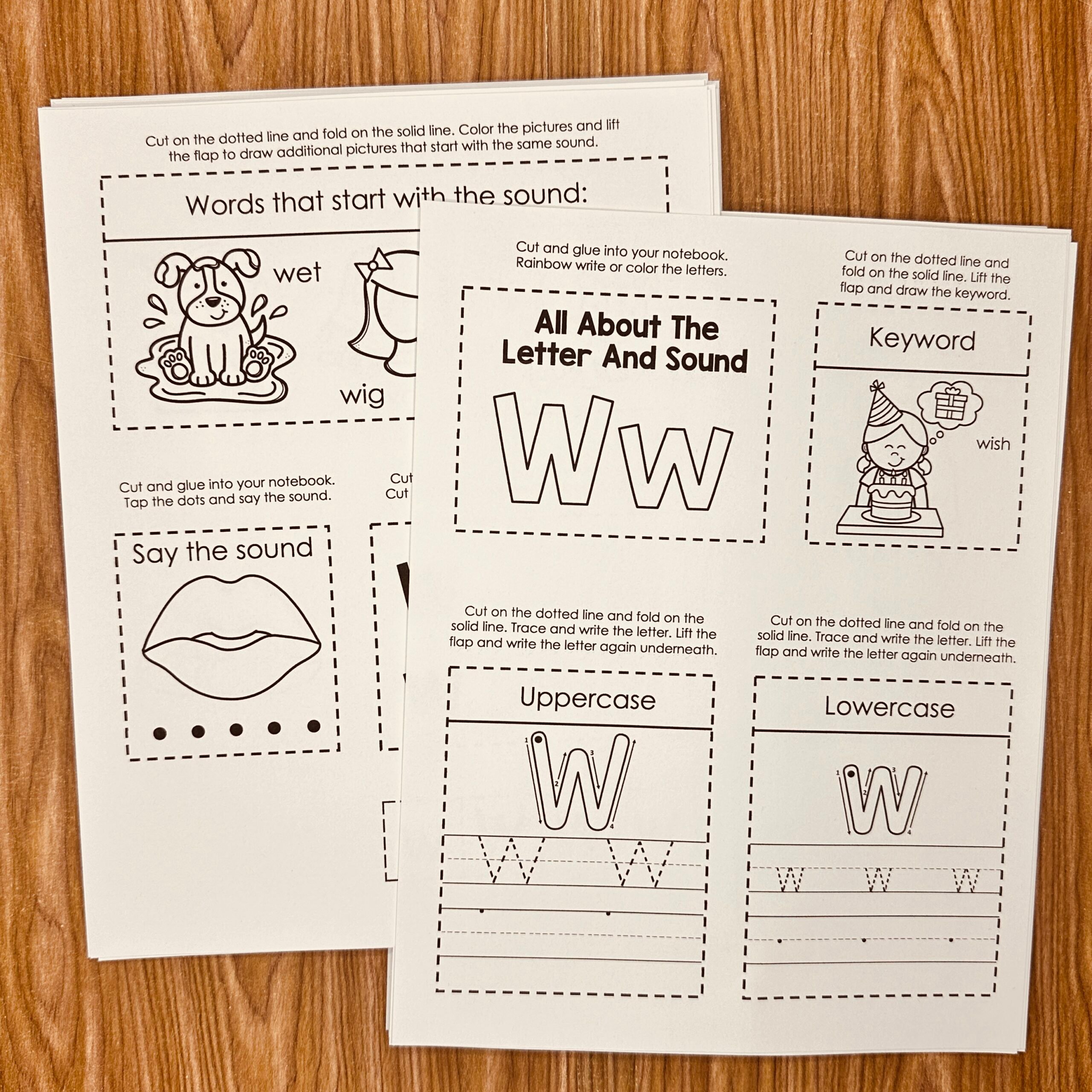 Letter W Alphabet Interactive Notebooks - Simply Kinder + Printable ...