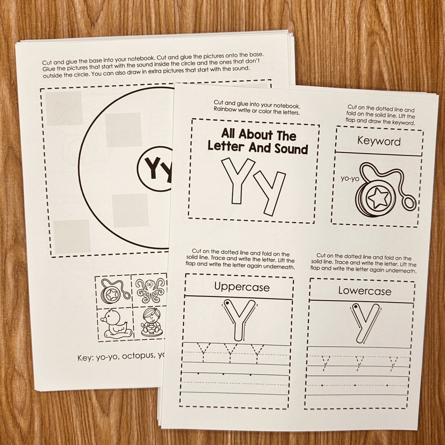 Letter Y Alphabet Interactive Notebooks - Simply Kinder + Printable ...
