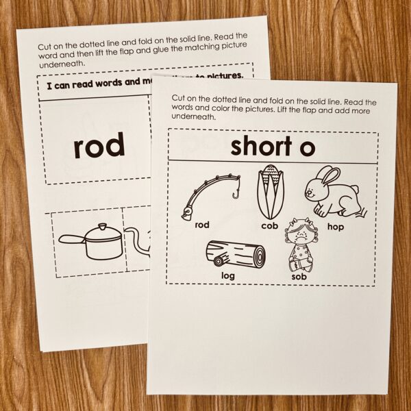 CVC Short O Interactive Notebook - Simply Kinder + Printable Membership