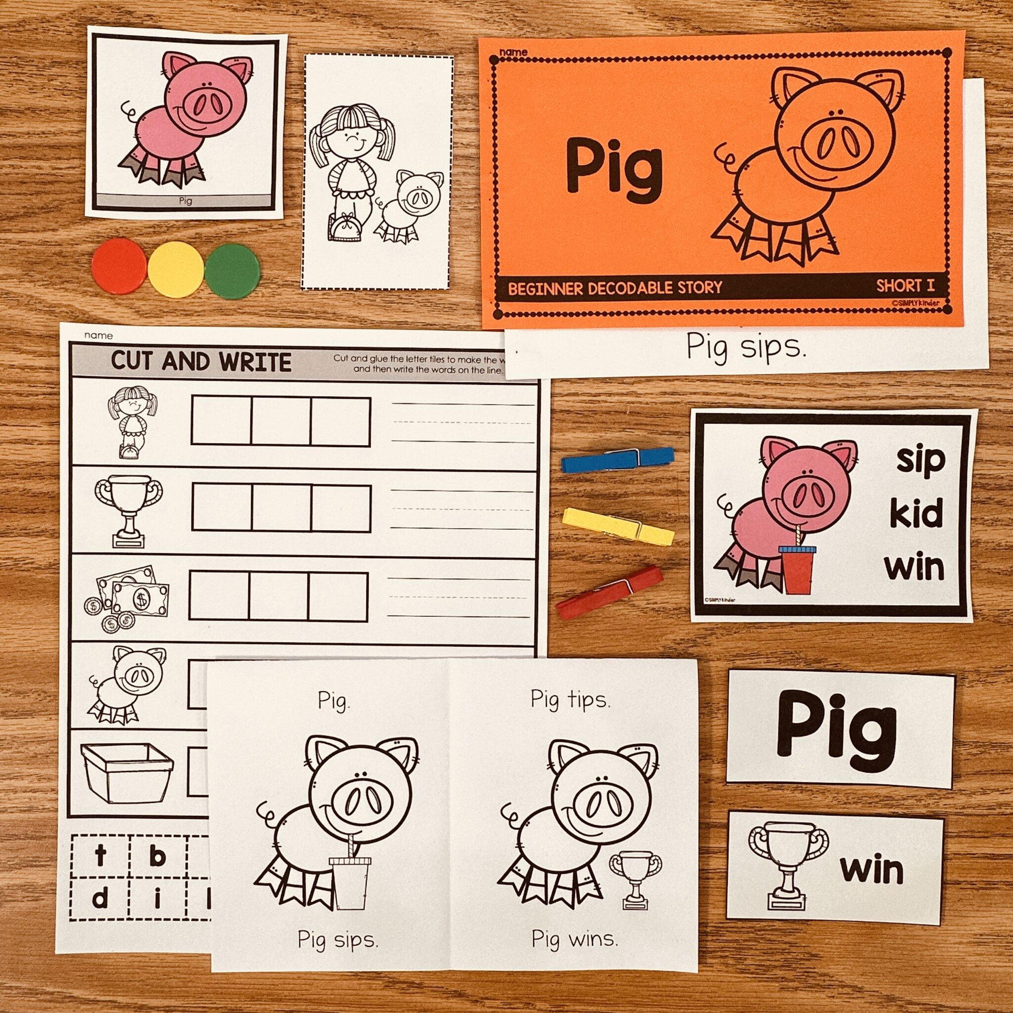 Beginner Decodable Reader with Word Work: CVC Short I - Pig - Simply ...
