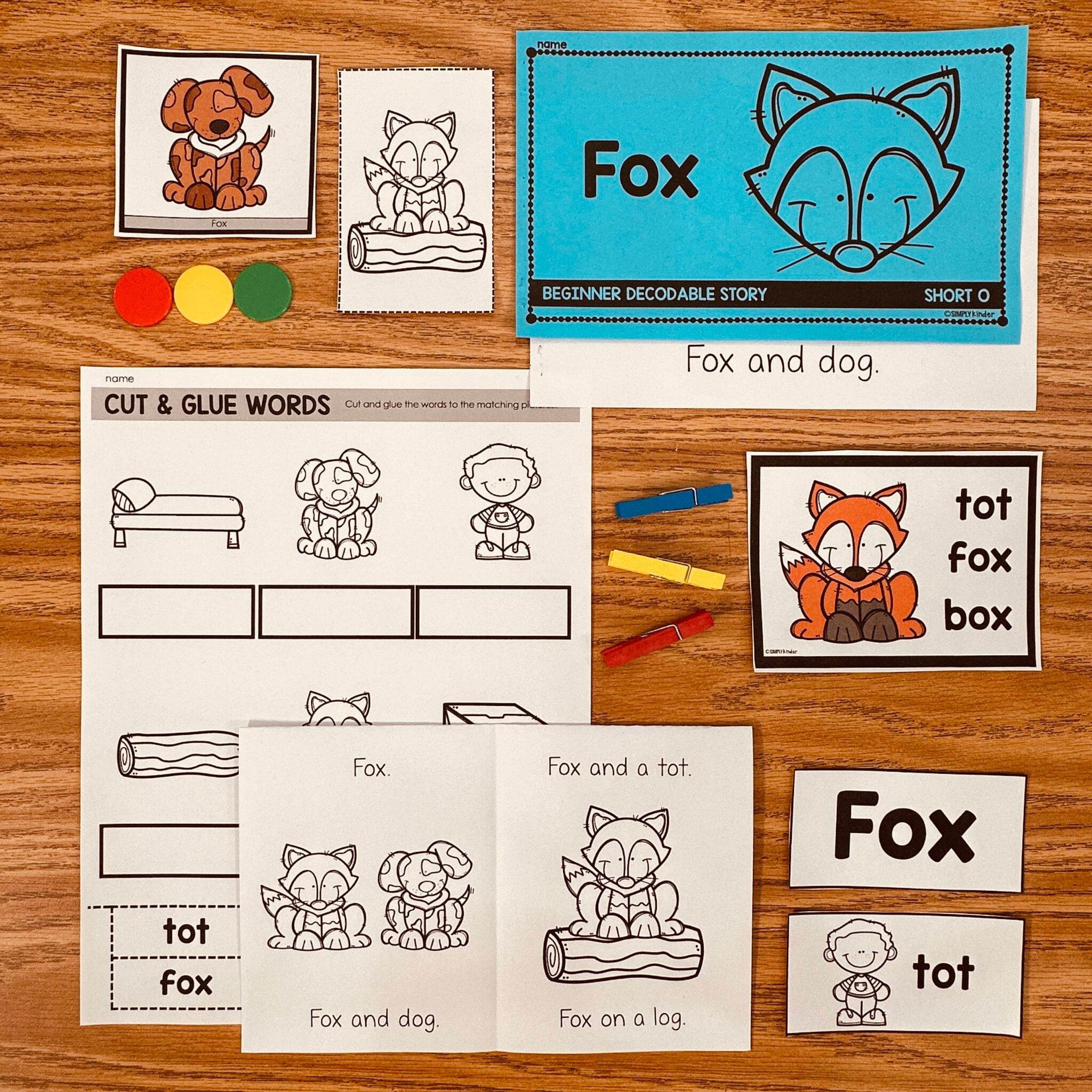 Beginner Decodable Reader with Word Work: CVC Short O - Fox - Simply ...