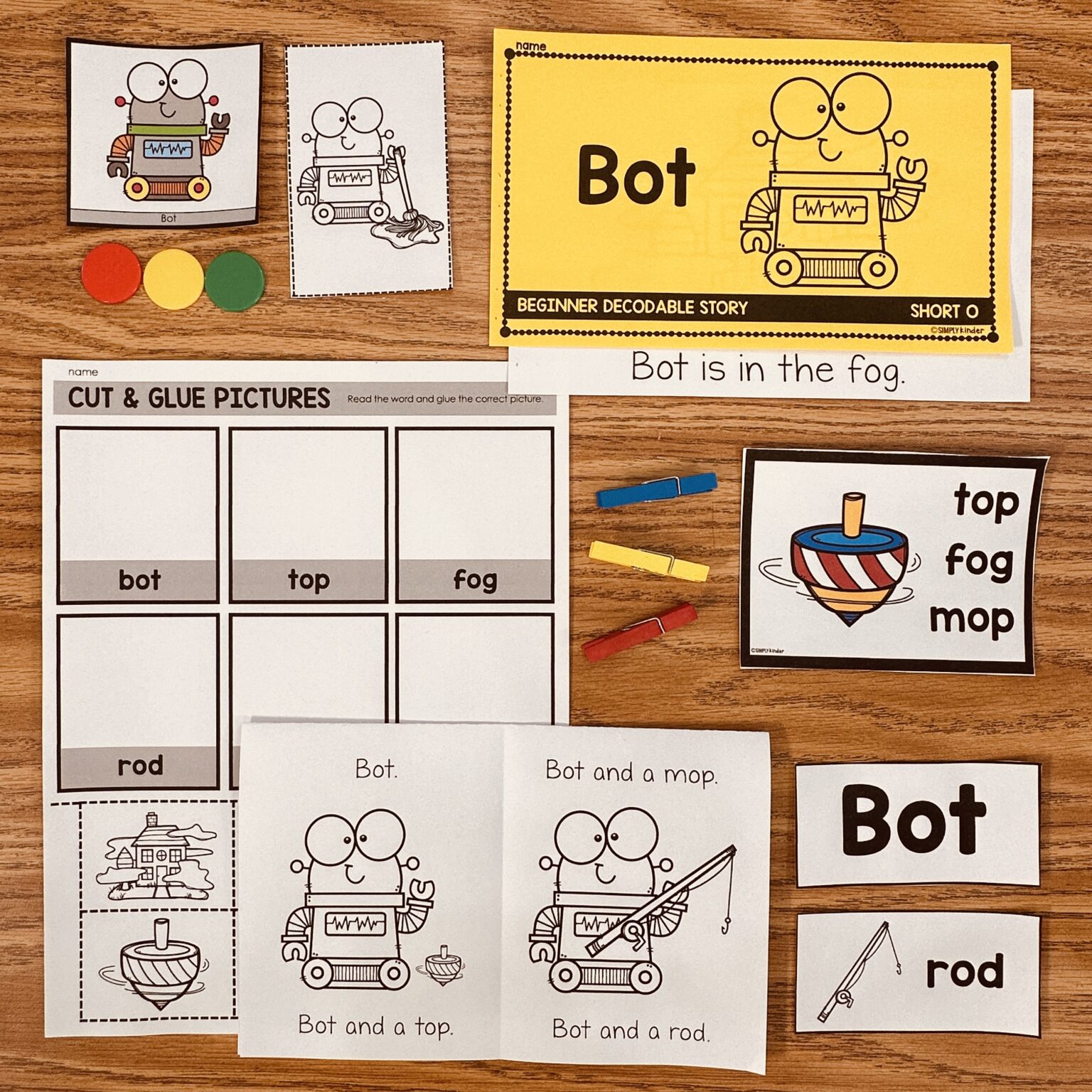 Beginner Decodable Reader with Word Work: CVC Short O - Bot - Simply ...