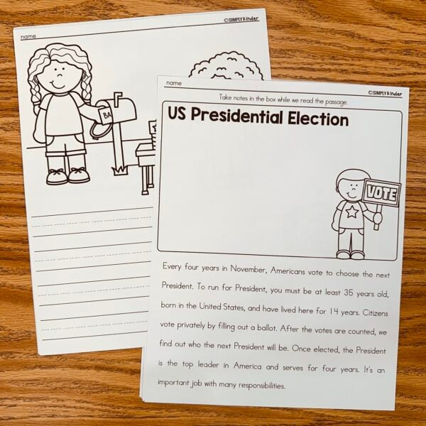 Election and President Printables - Simply Kinder + Printable Membership